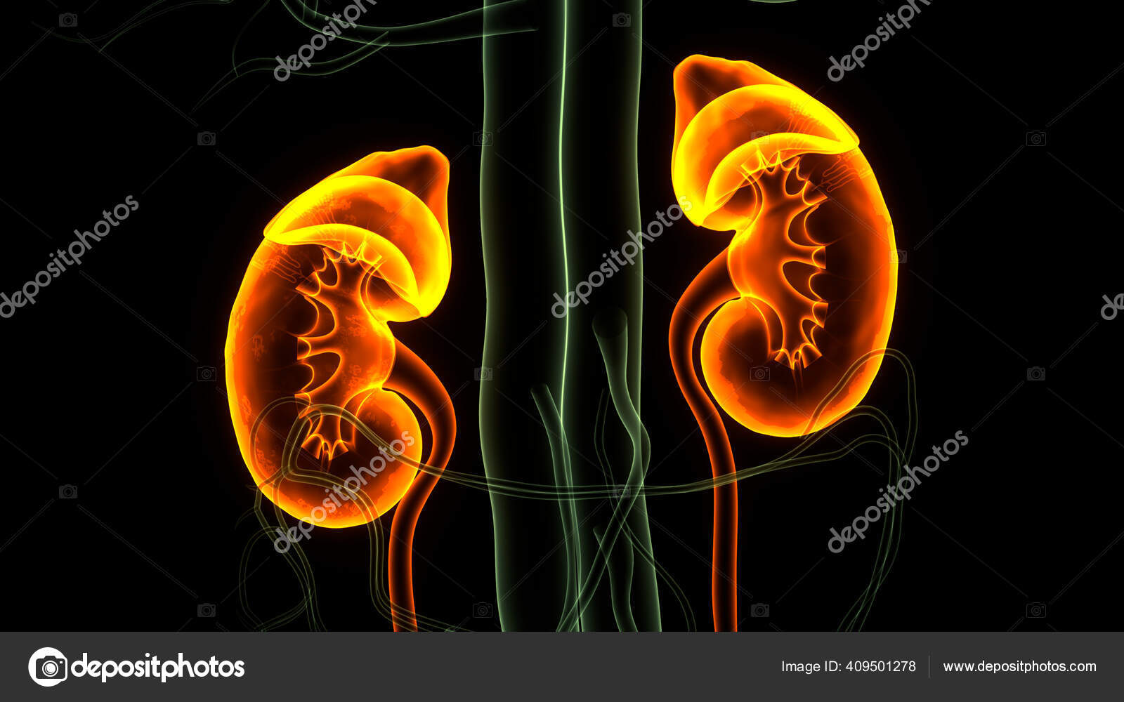 Anatomía Renal Del Sistema Urinario Humano: fotografía de stock ...