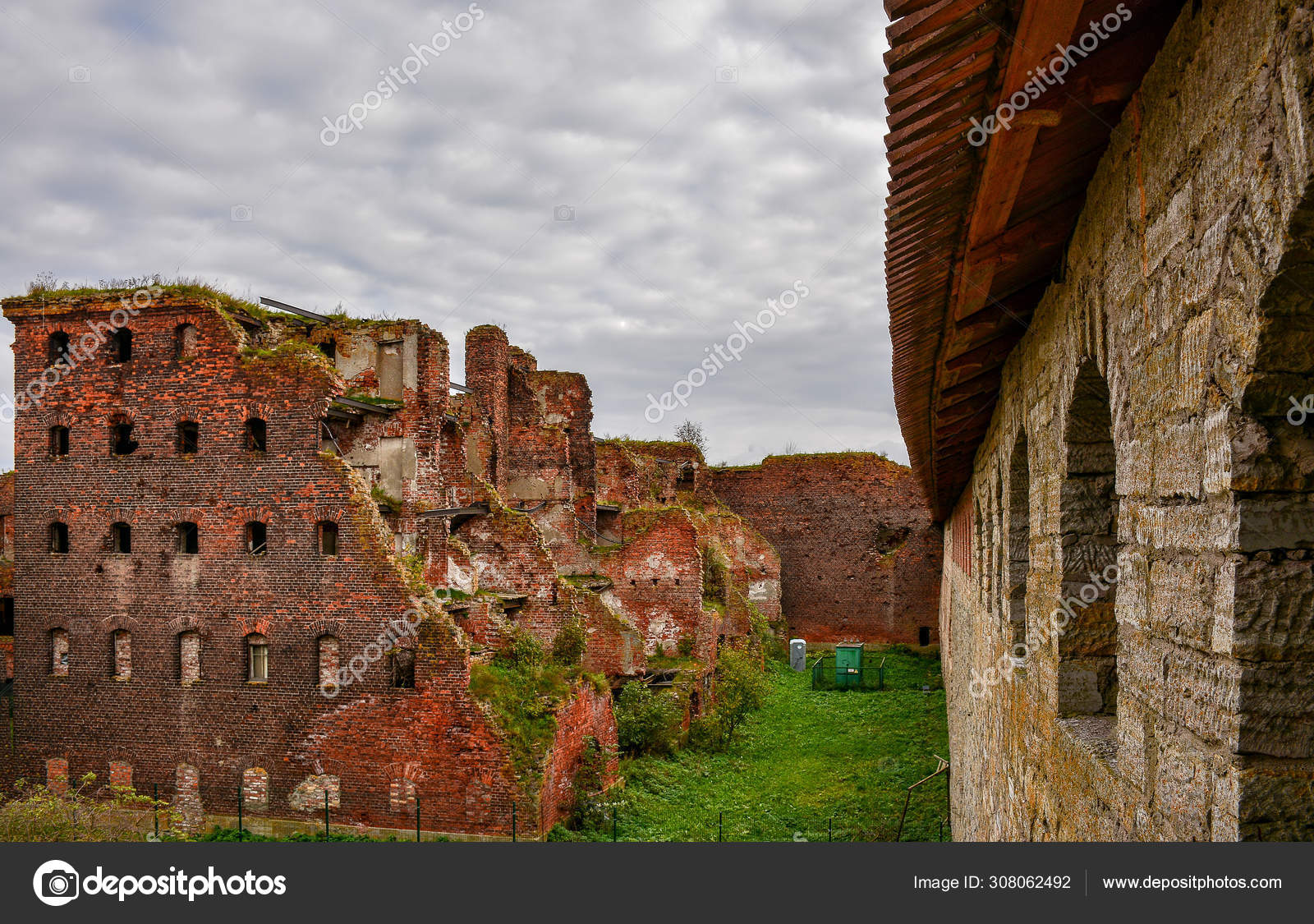 Preserved buildings of the ancient fortress on the island of Nut ...