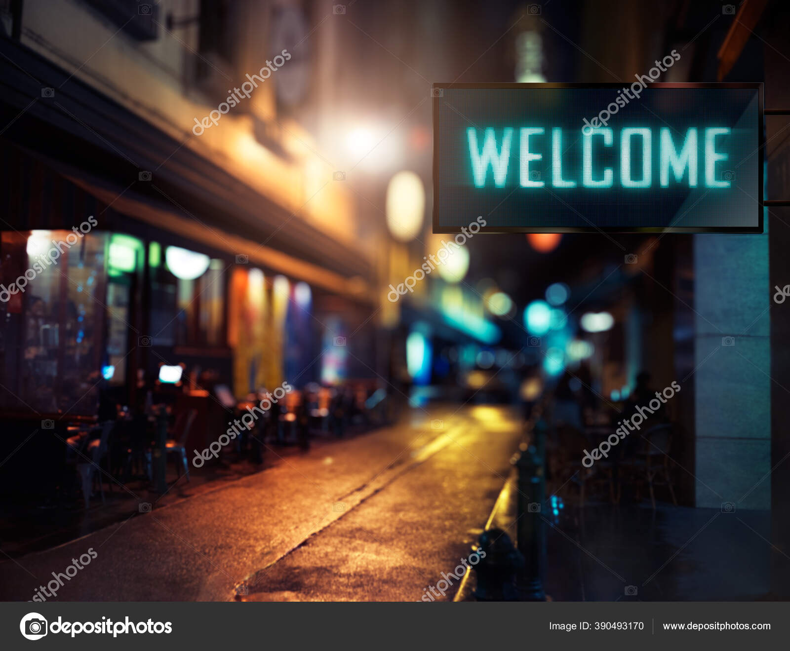 Led Display Welcome Signage Stock Photo by ©phive2015 390493170