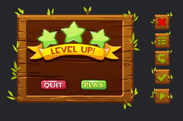 Vector game ui big kit. Template wooden menu of graphical user ... Vector game ui big kit. Template wooden menu of graphical user ...