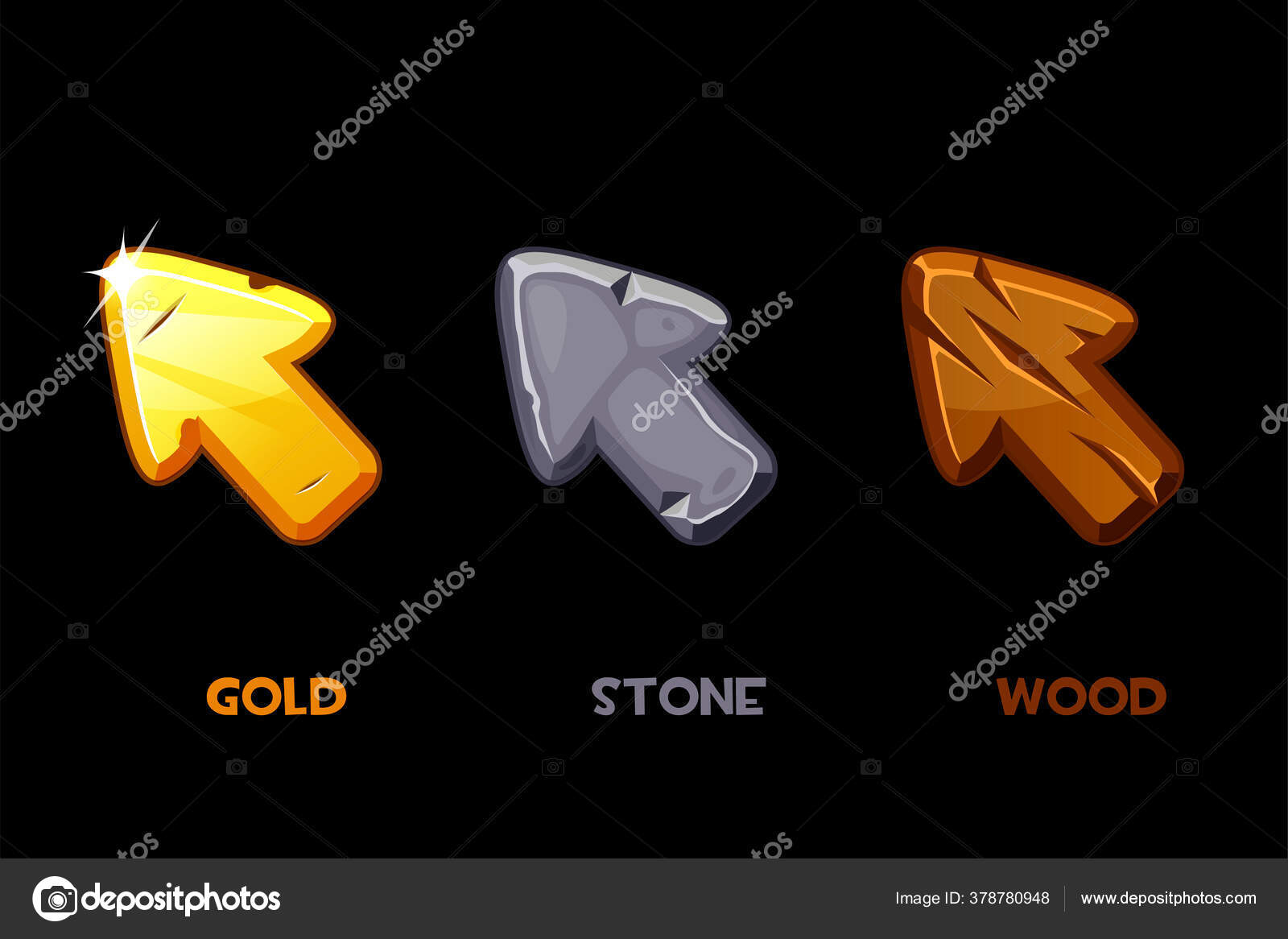 Colección Vectores Aislados Antiguos Cursores Flechas Flechas Retro ...