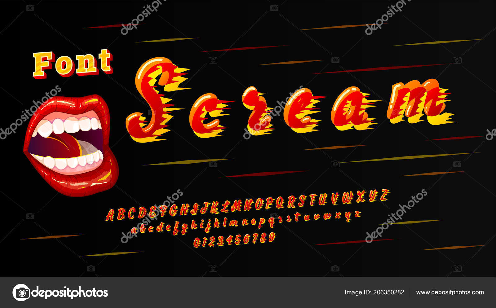 Stylish Stylized Screaming Alphabet Dynamic Effect Isolated Colorful ...