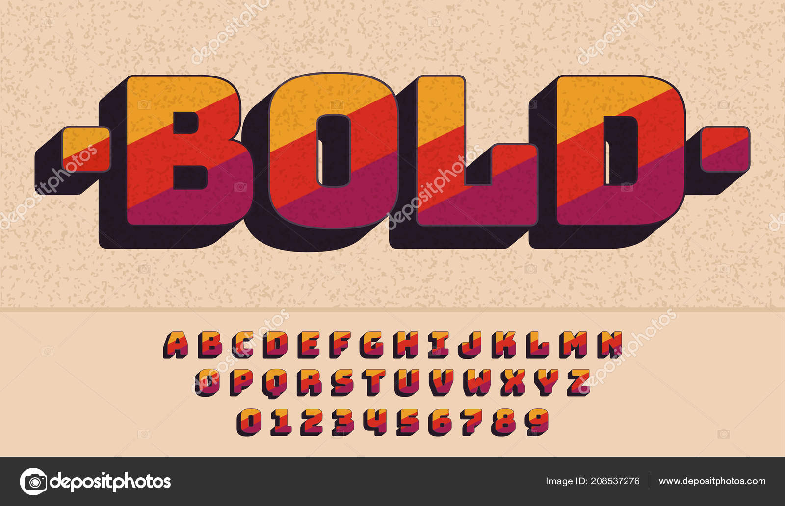 Retro Font Desain Tipografi Simple Bold Style Alfabet Abc Vektor Vektor ...