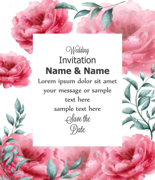Rose delicate abstract frame Vector. Wedding invitation card. Save the ...