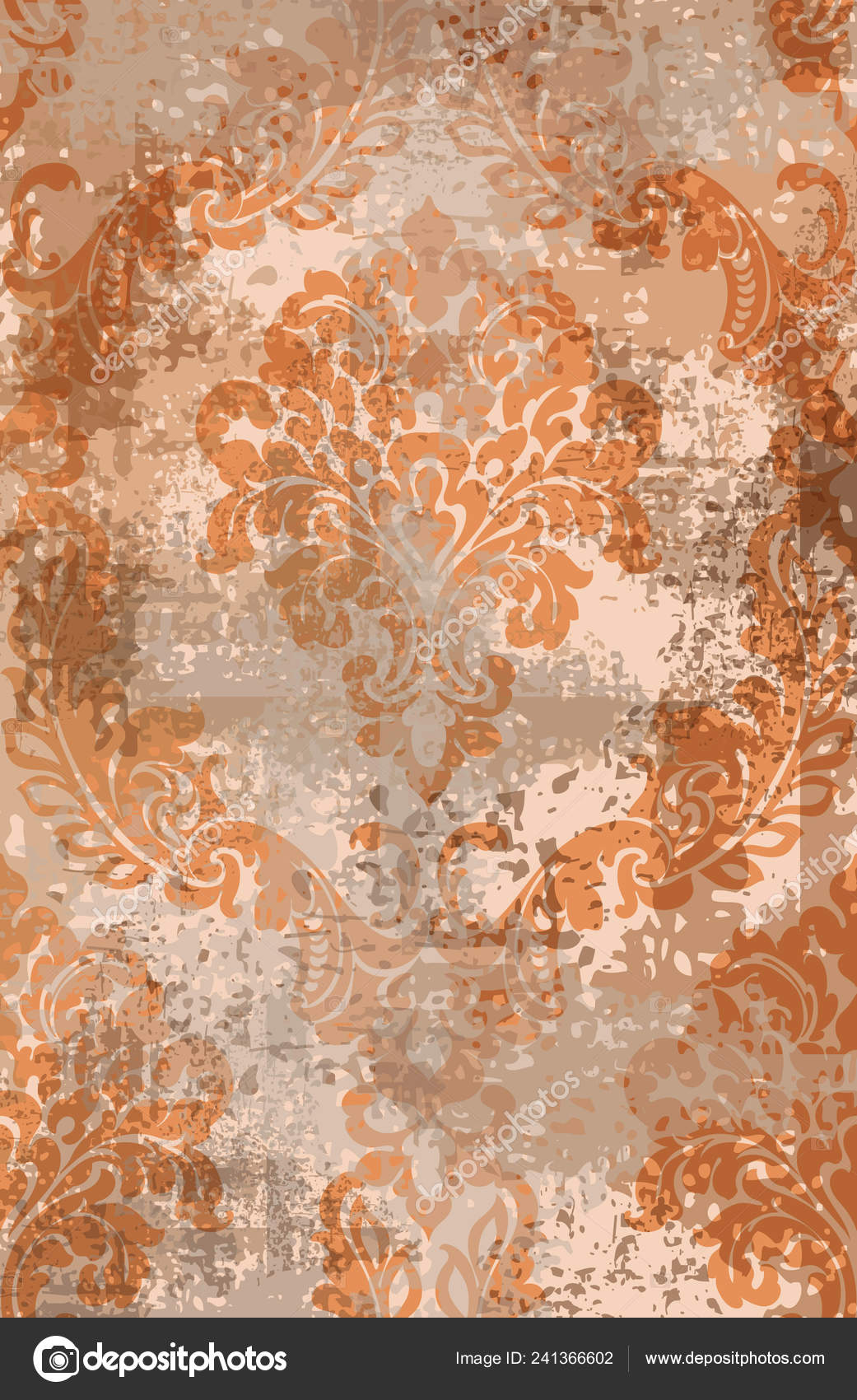 Rococo texture pattern Vector. Floral ornament decoration old effect ...