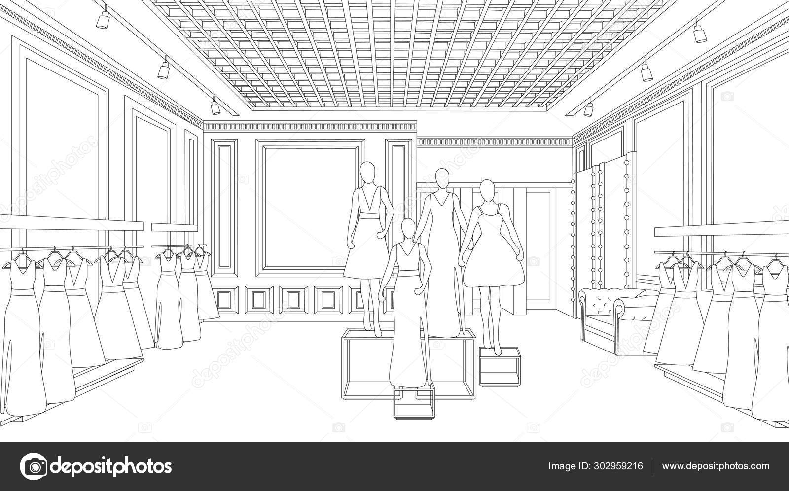 Shop Interior Drawing