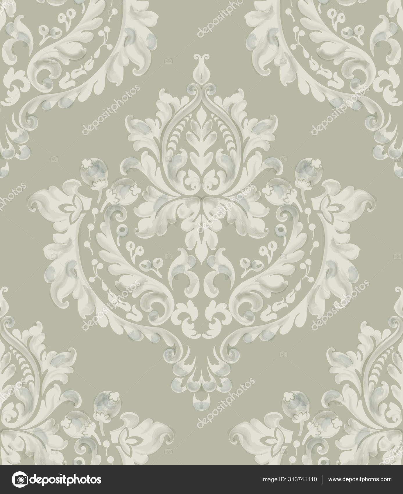 Rococo texture pattern Vector. Floral ornament decoration. Victorian ...