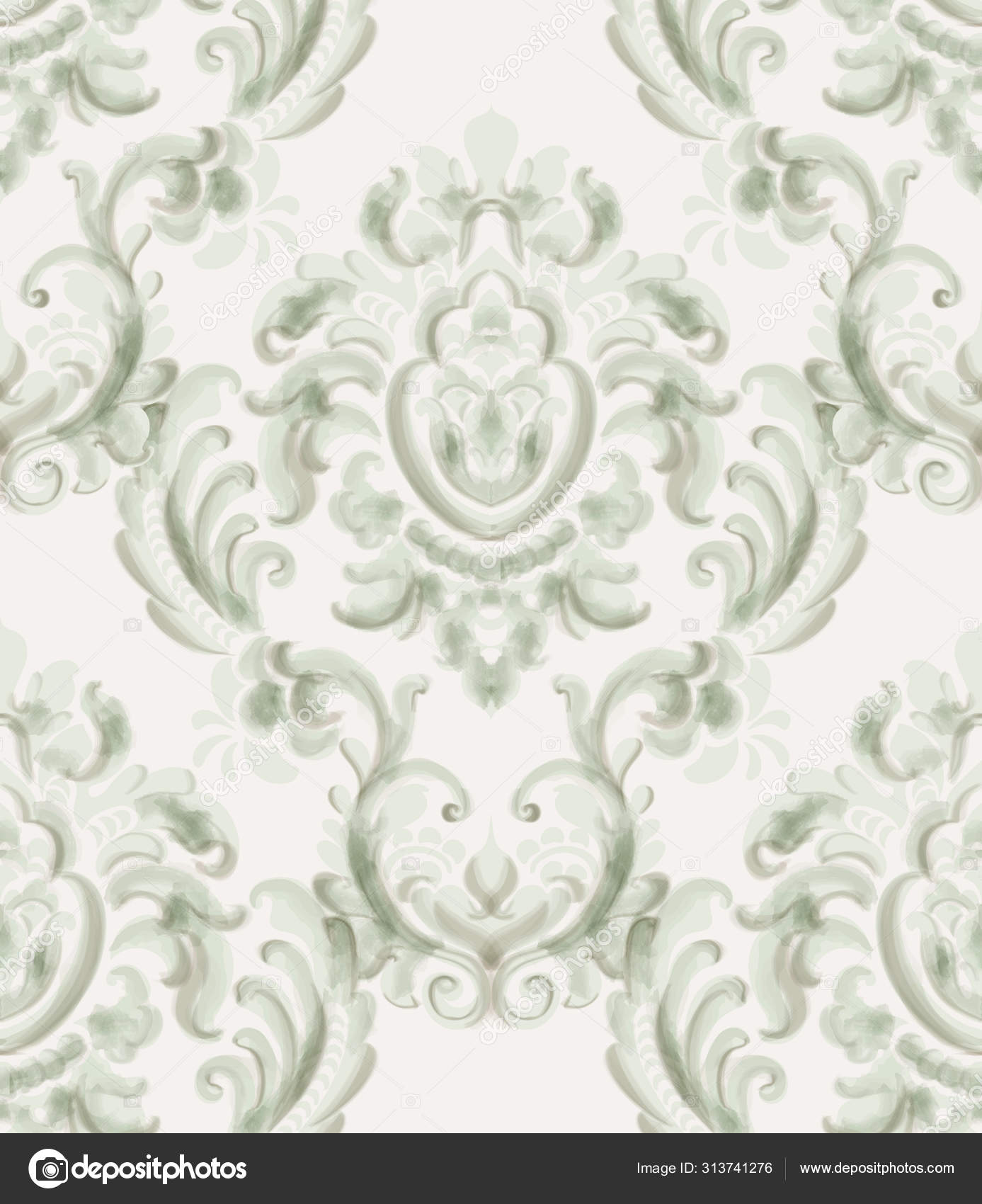 Rococo texture pattern Vector. Floral ornament decoration. Victorian ...