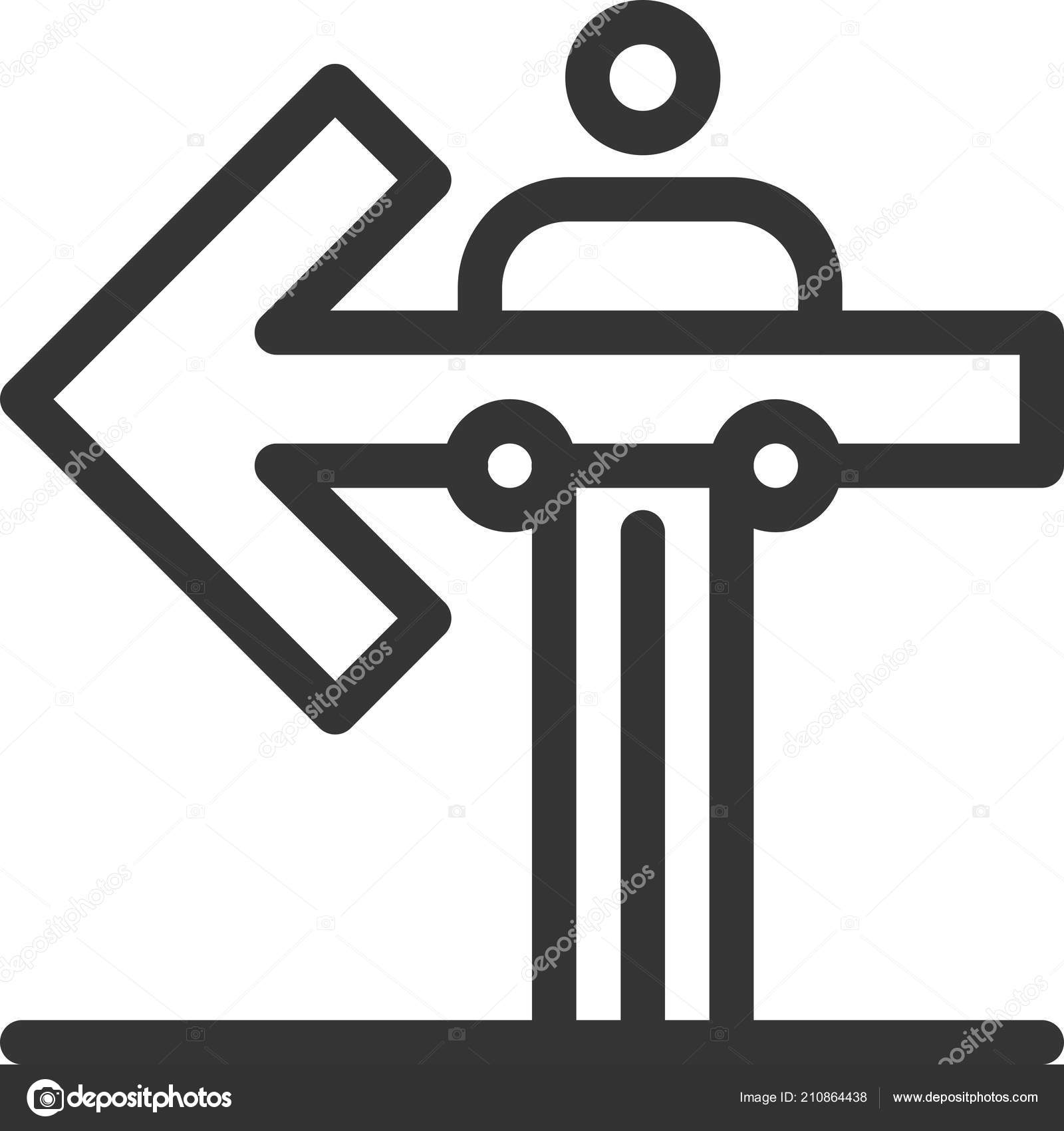 Arrow Bold Line Stick Figure Icon Illustration Vector Editable Stroke ...