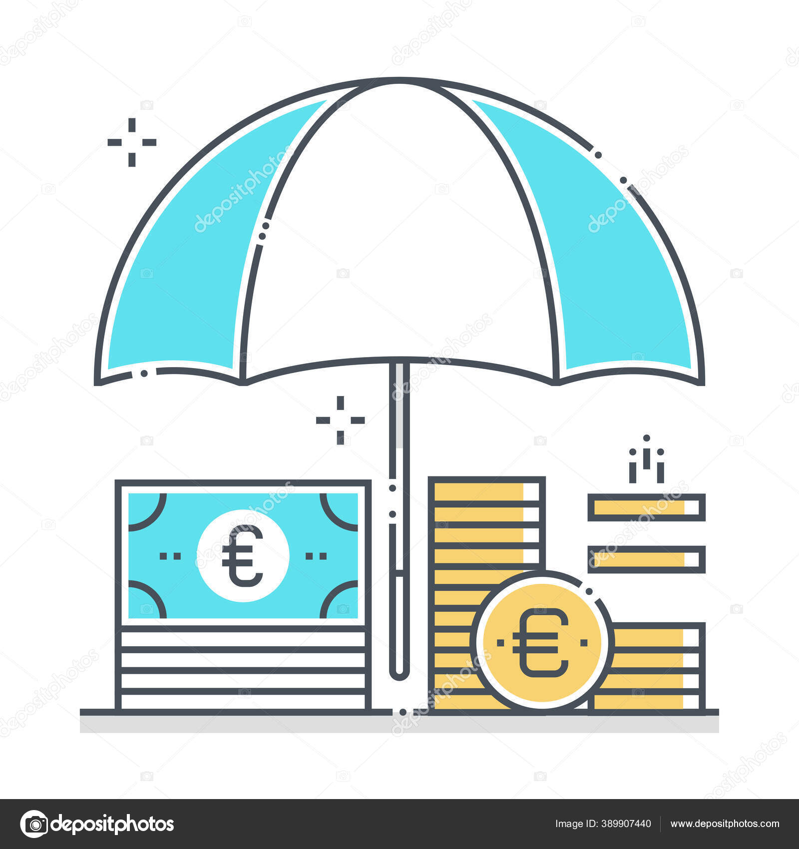 Income Protection Related Color Line Vector Icon Illustration Icon ...
