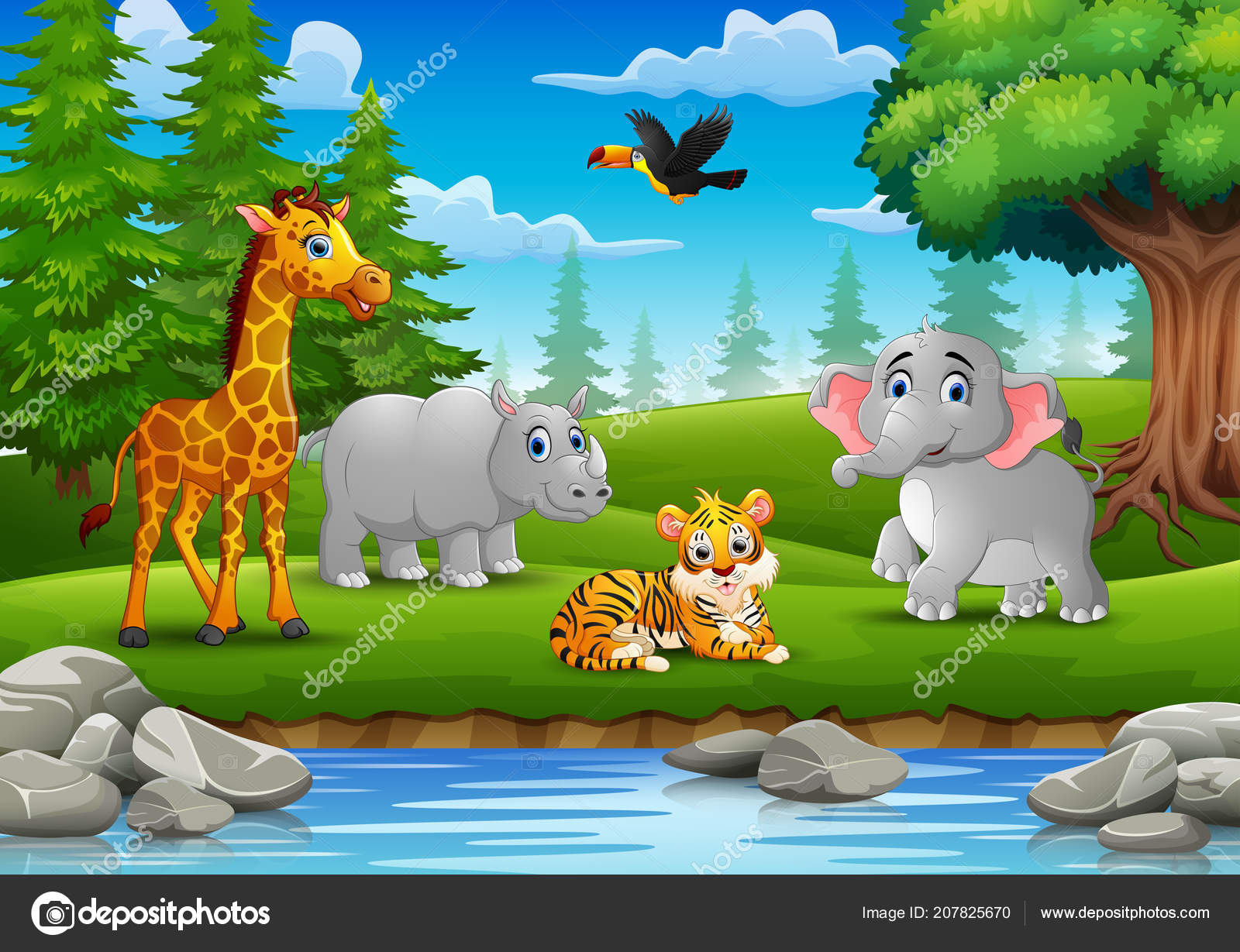 Gambar Binatang Vector Illustration Of Rooster Side View Mascot Logo