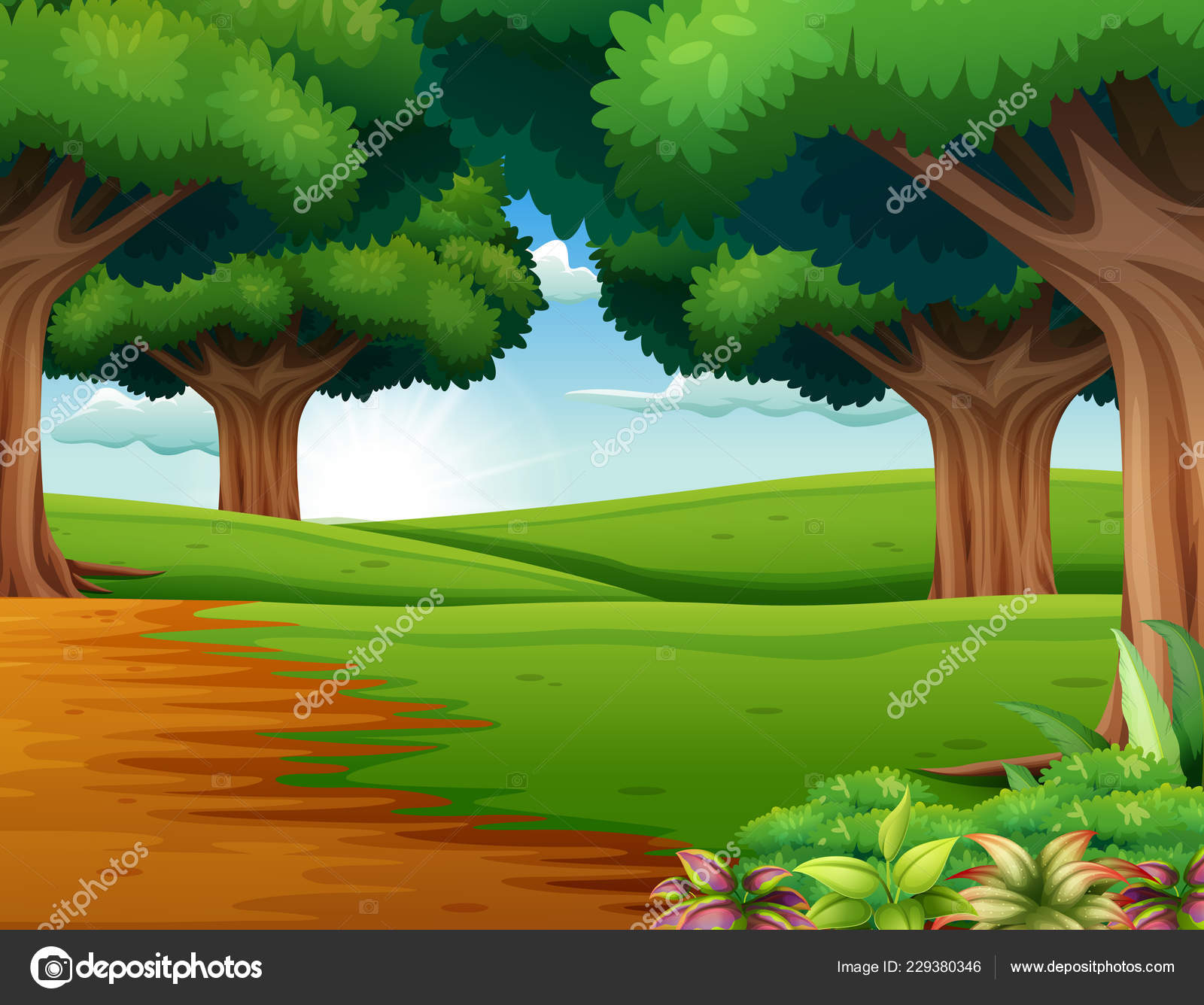 Cartoon Rainforest Trees