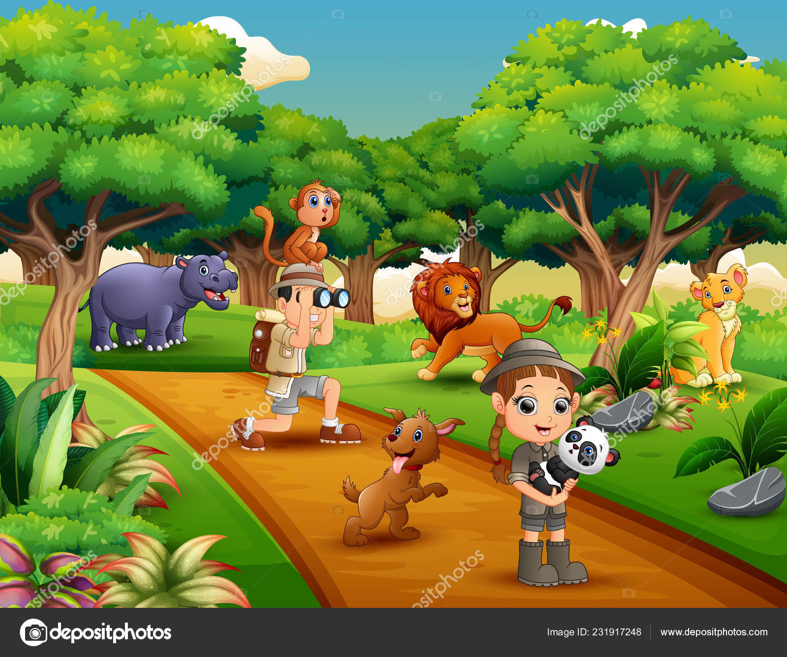 Girl Zookeeper Cartoon