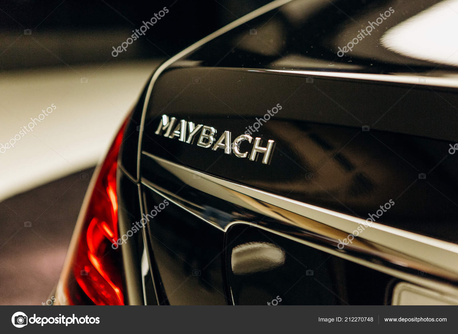 A close-up of the Mercedes-Maybach sign. — Stock Editorial Photo ...