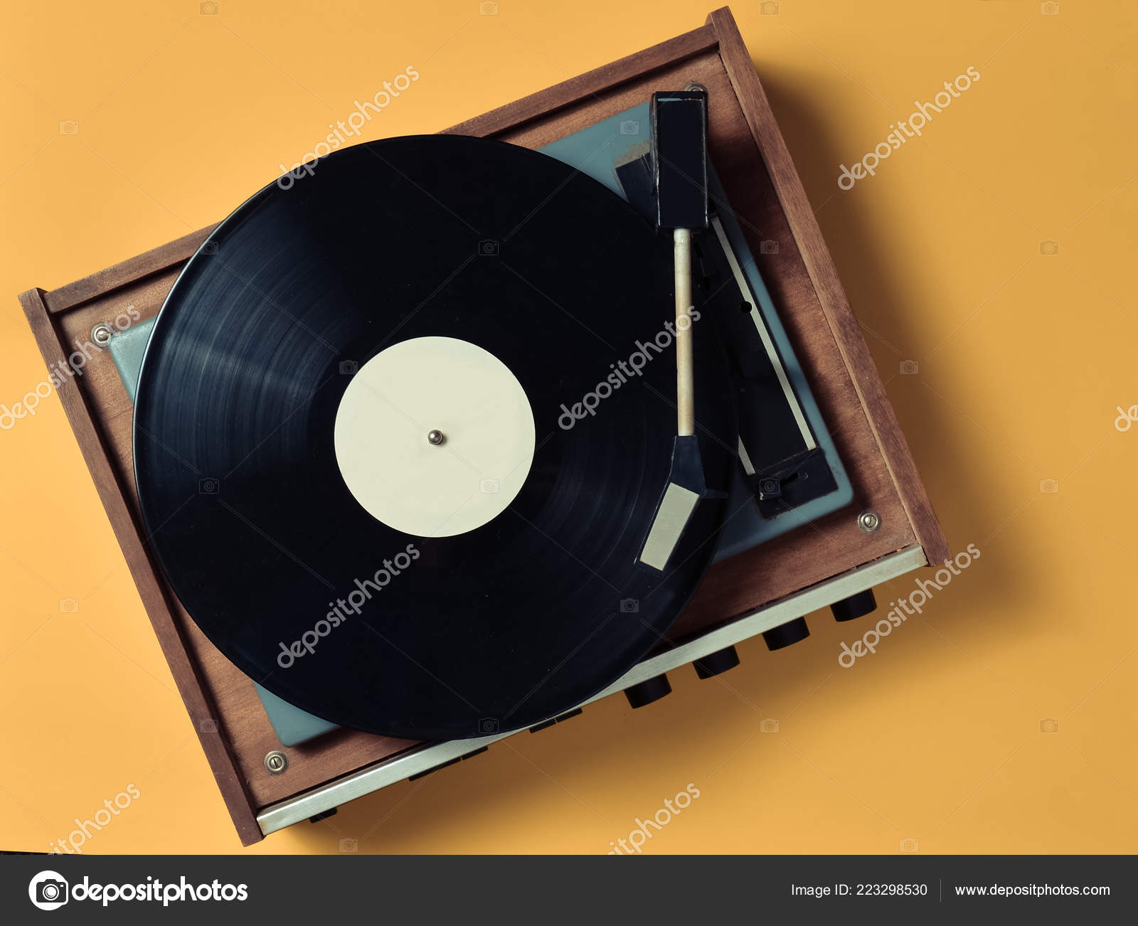 Vintage Record Player Top View