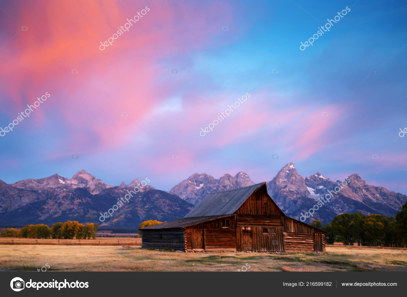 One Moulton Barns Mormon Row Grand Teton National Park Stock Photo by ...