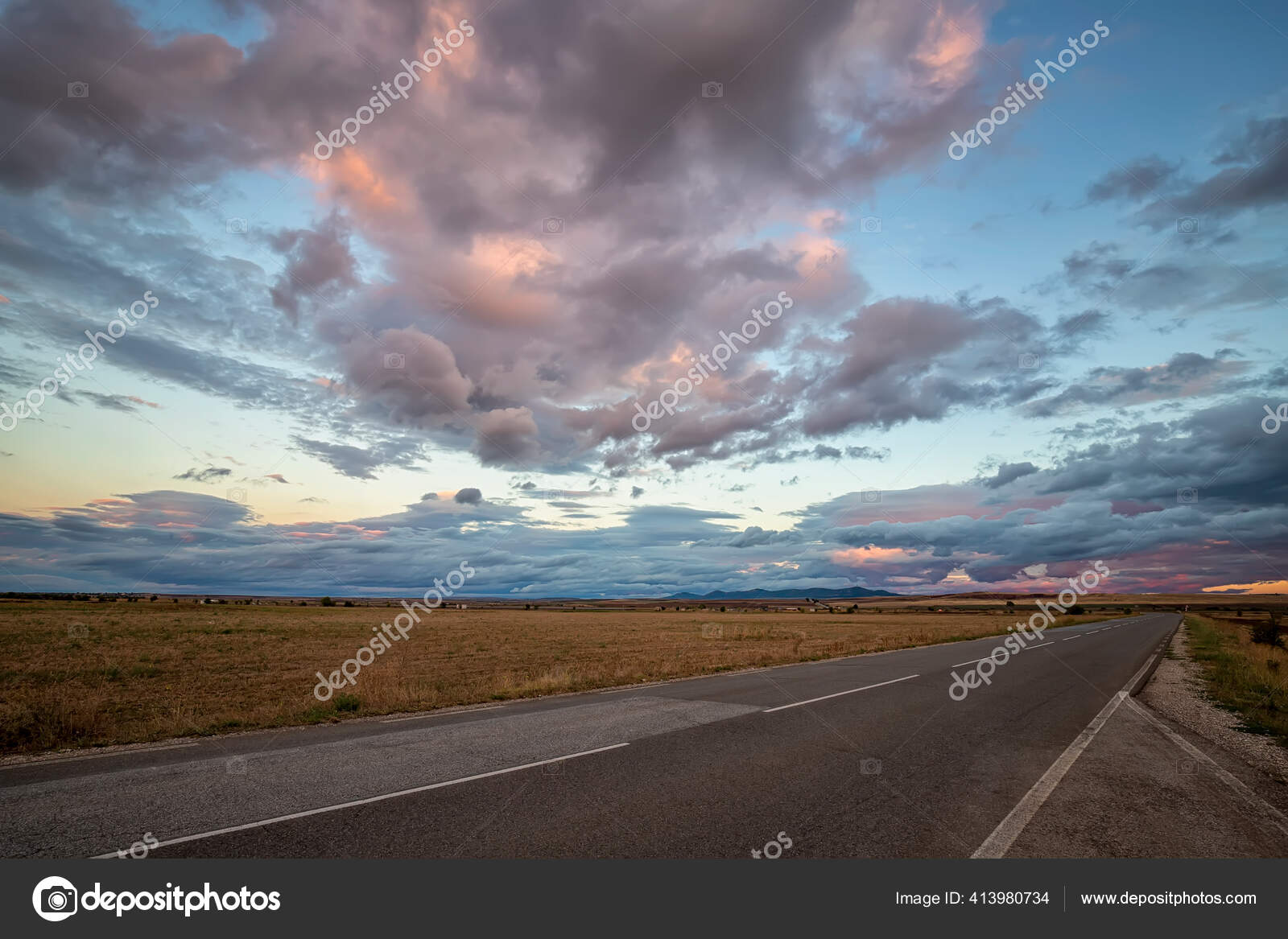 Road Nighttime Sunset