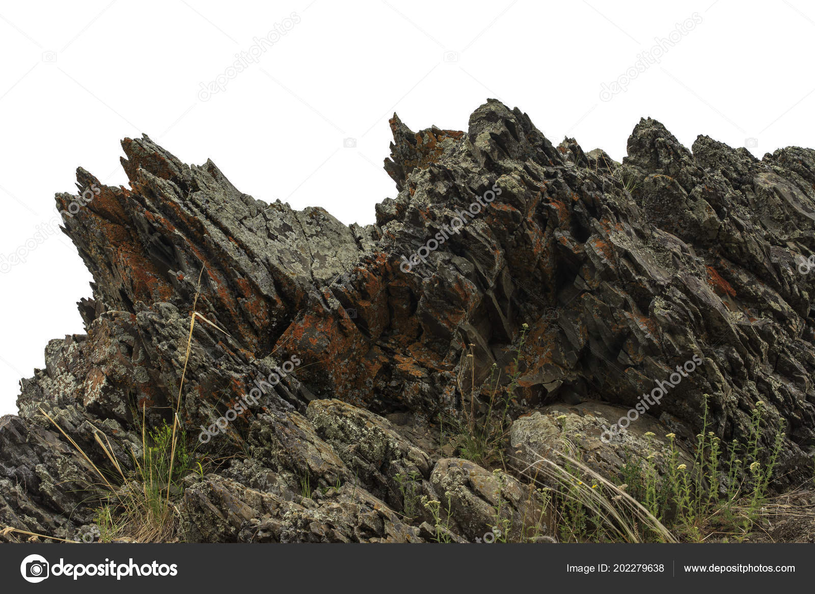Large Rough Rocks White Background Natural Mountain Stones — Stock ...