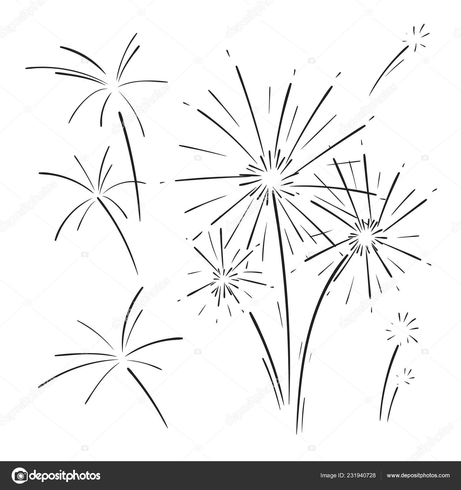 Hand drawn set of fireworks. Stock Vector Image by ©tkronalter9.gmail ...