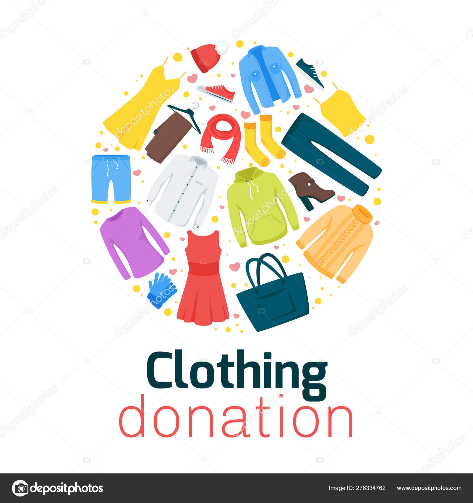 Clothing donation flat vector poster template Stock Vector Image by ...