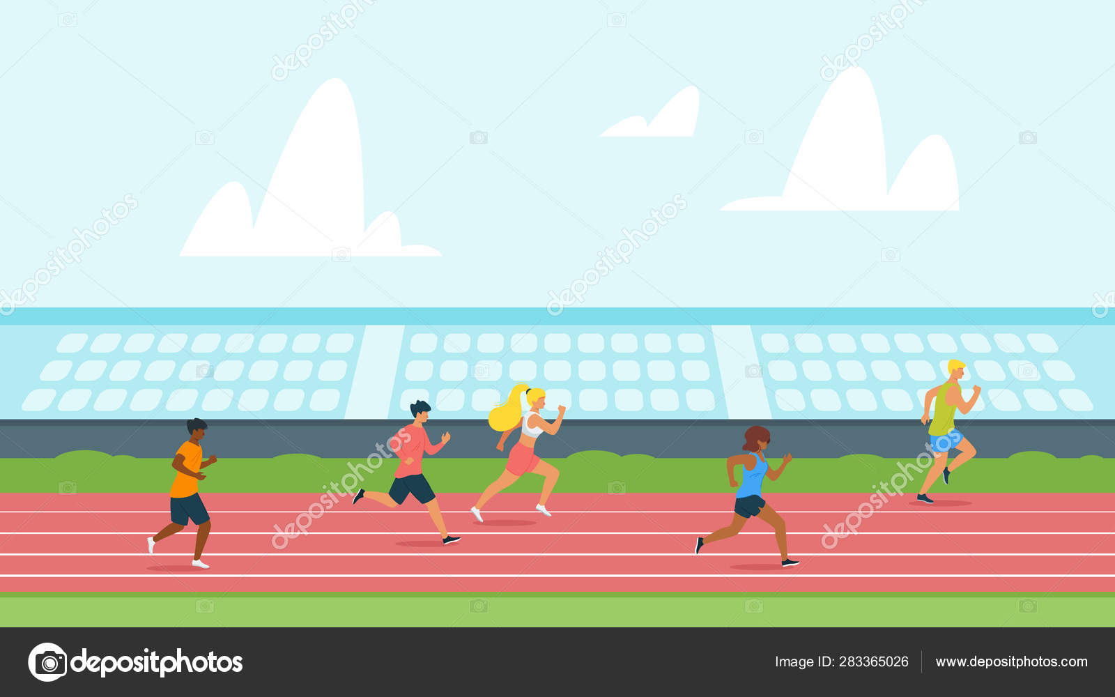 Running Track Relay Clipart
