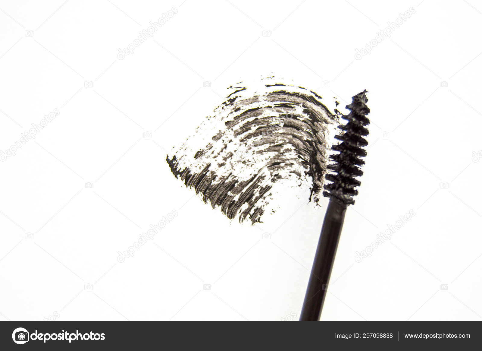 Smear and texture of black mascara isolated on white background with ...