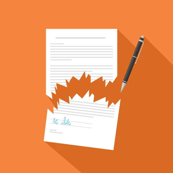 Imagens vetoriais Contrato roto | Depositphotos