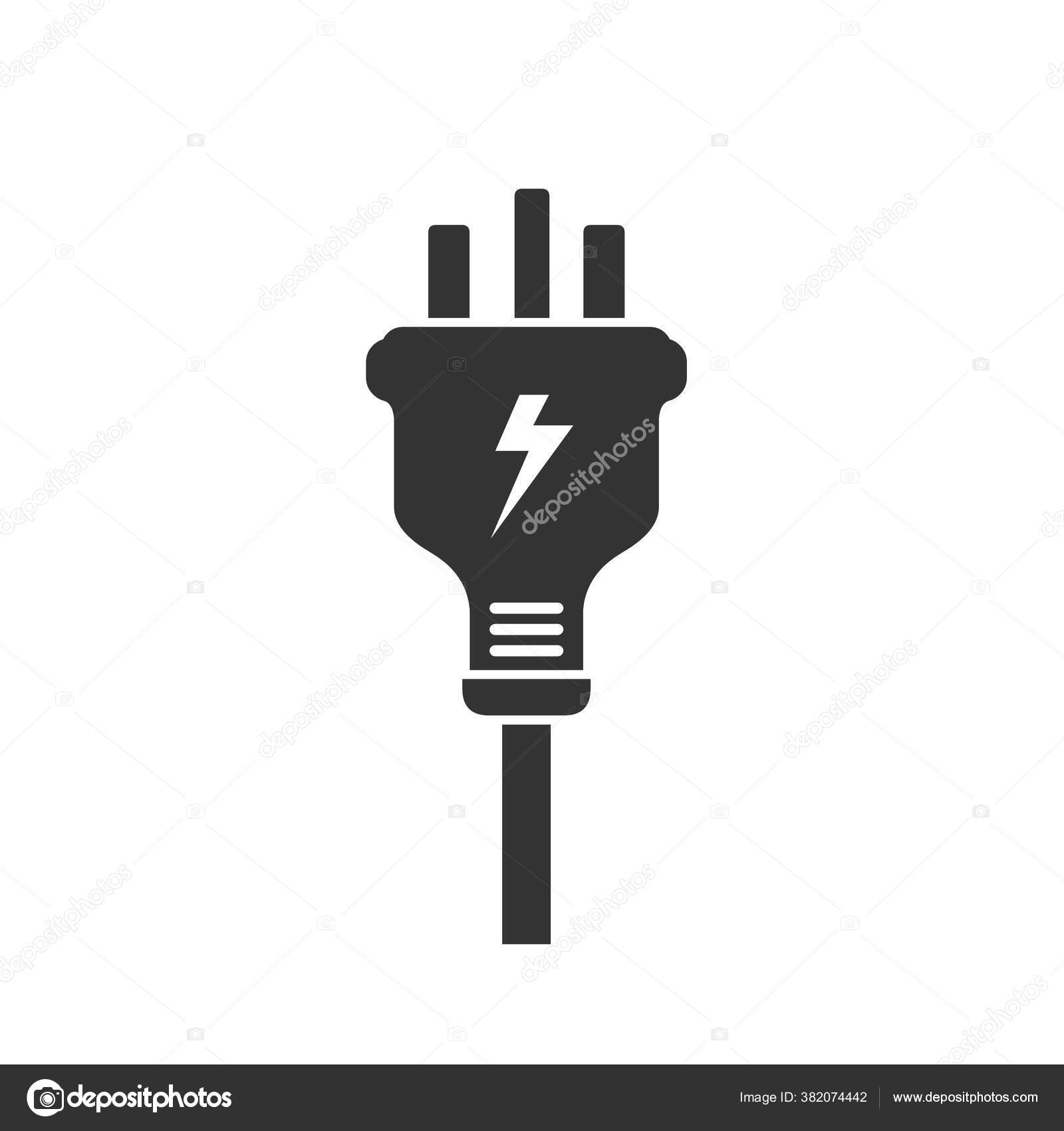 Three Pin Plug Adapter Black Silhouette Vector Illustration Sign Symbol ...