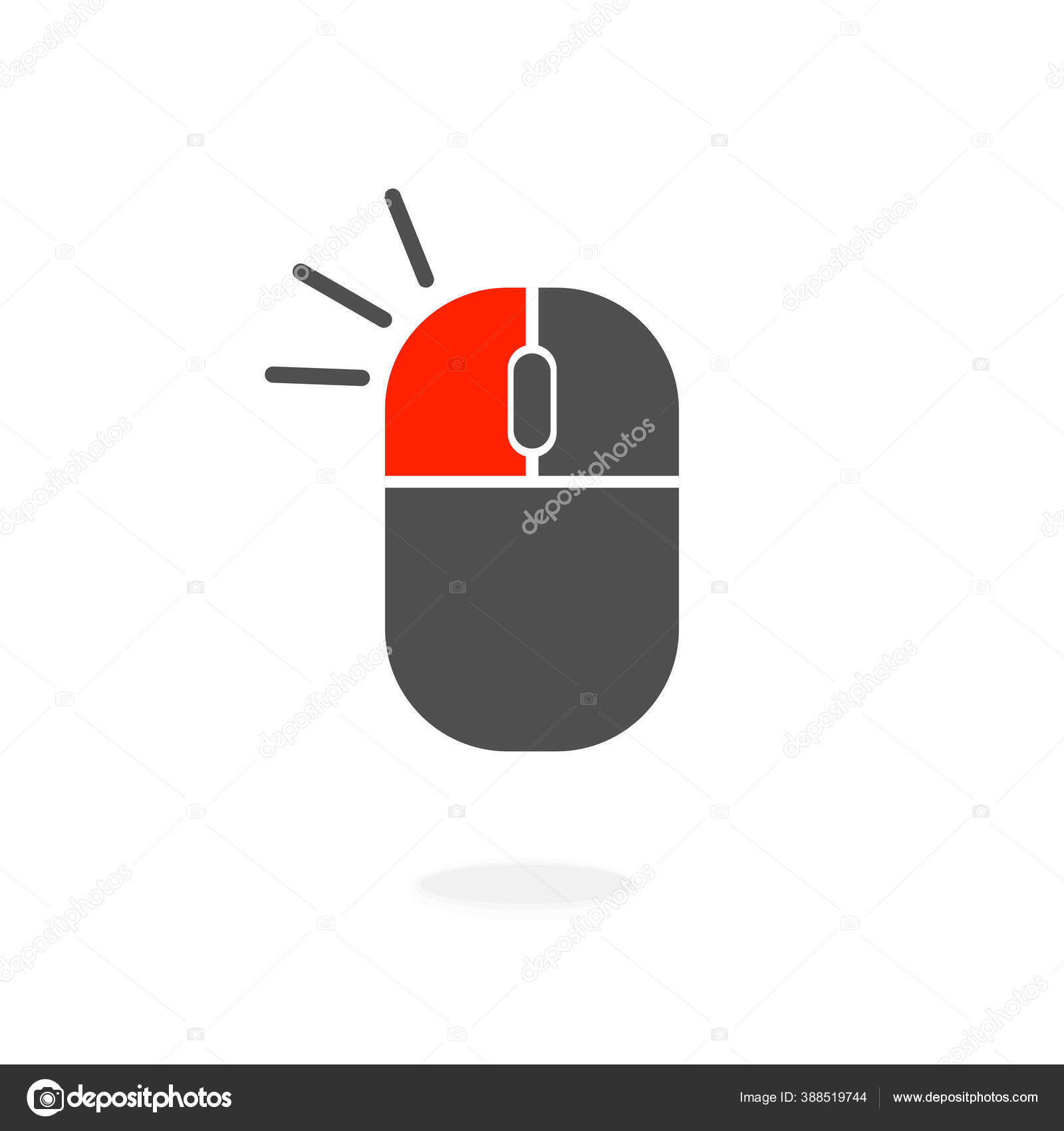 Left Button Mouse Double Click Computer Peripheral Icon Vector ...