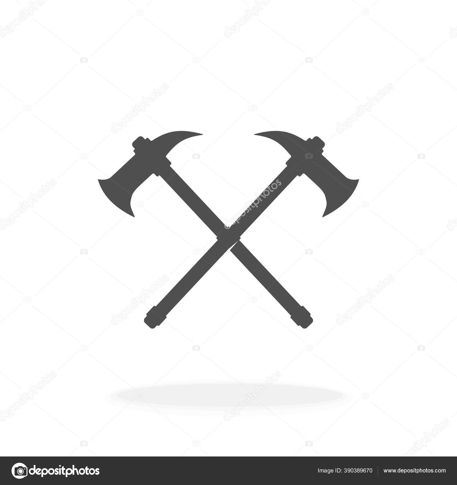 Crossed Tomahawks Icon Indian National Weapon Native American Black ...