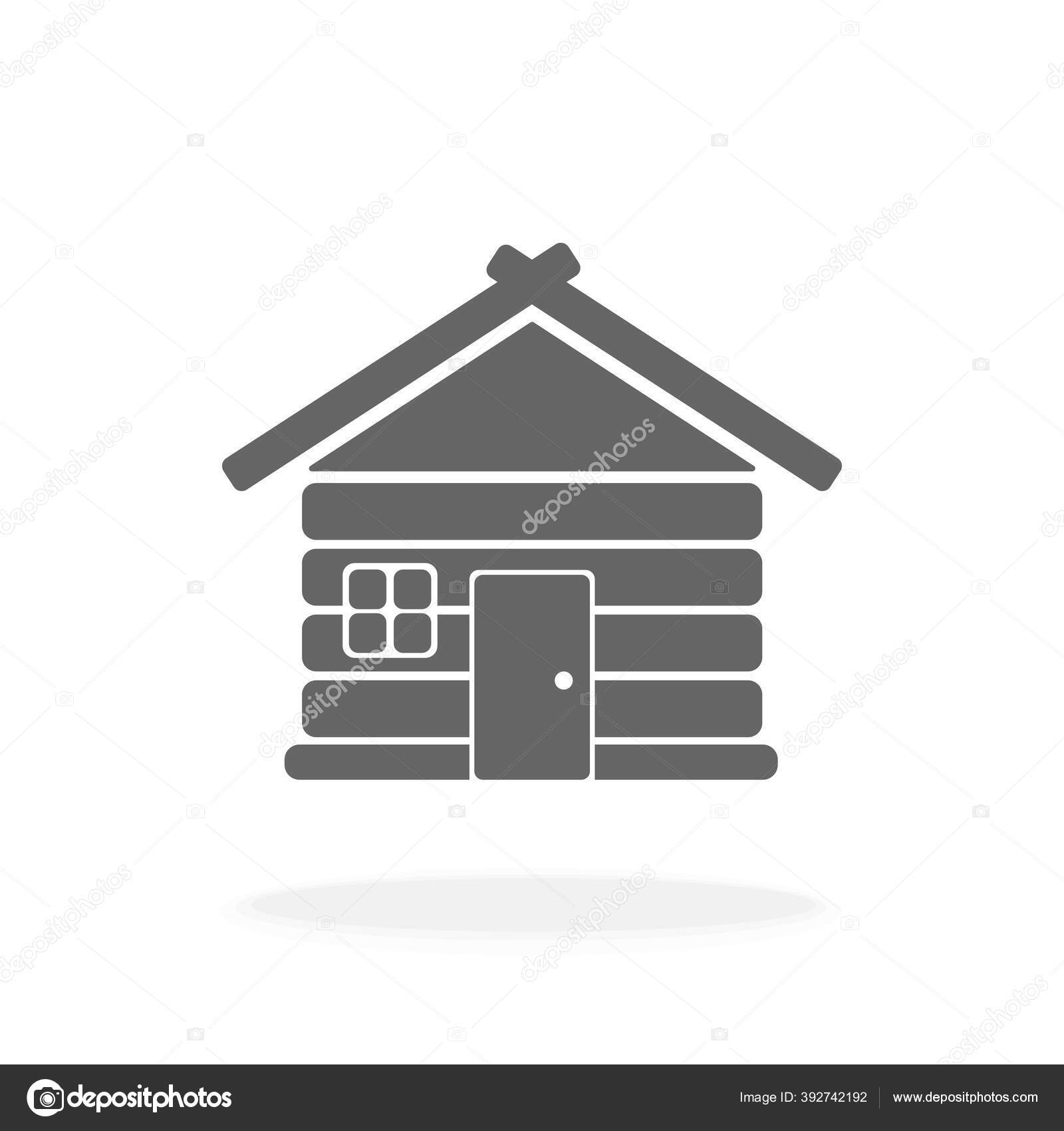 Log Cabin Sign Icon Symbol Vector Illustration Stock Vector by ...