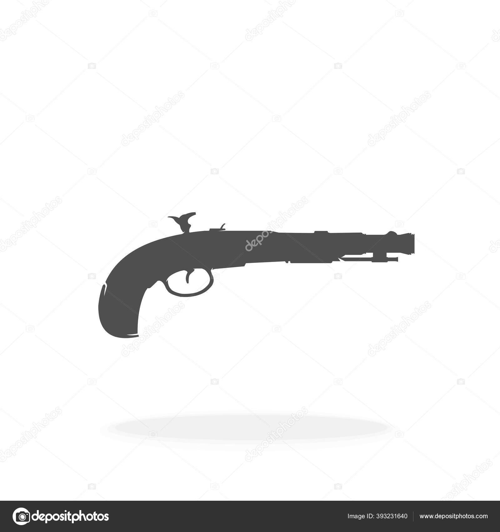 Flintlock Musket Pistol Vector Illustration Symbol Retro Weapon Concept ...