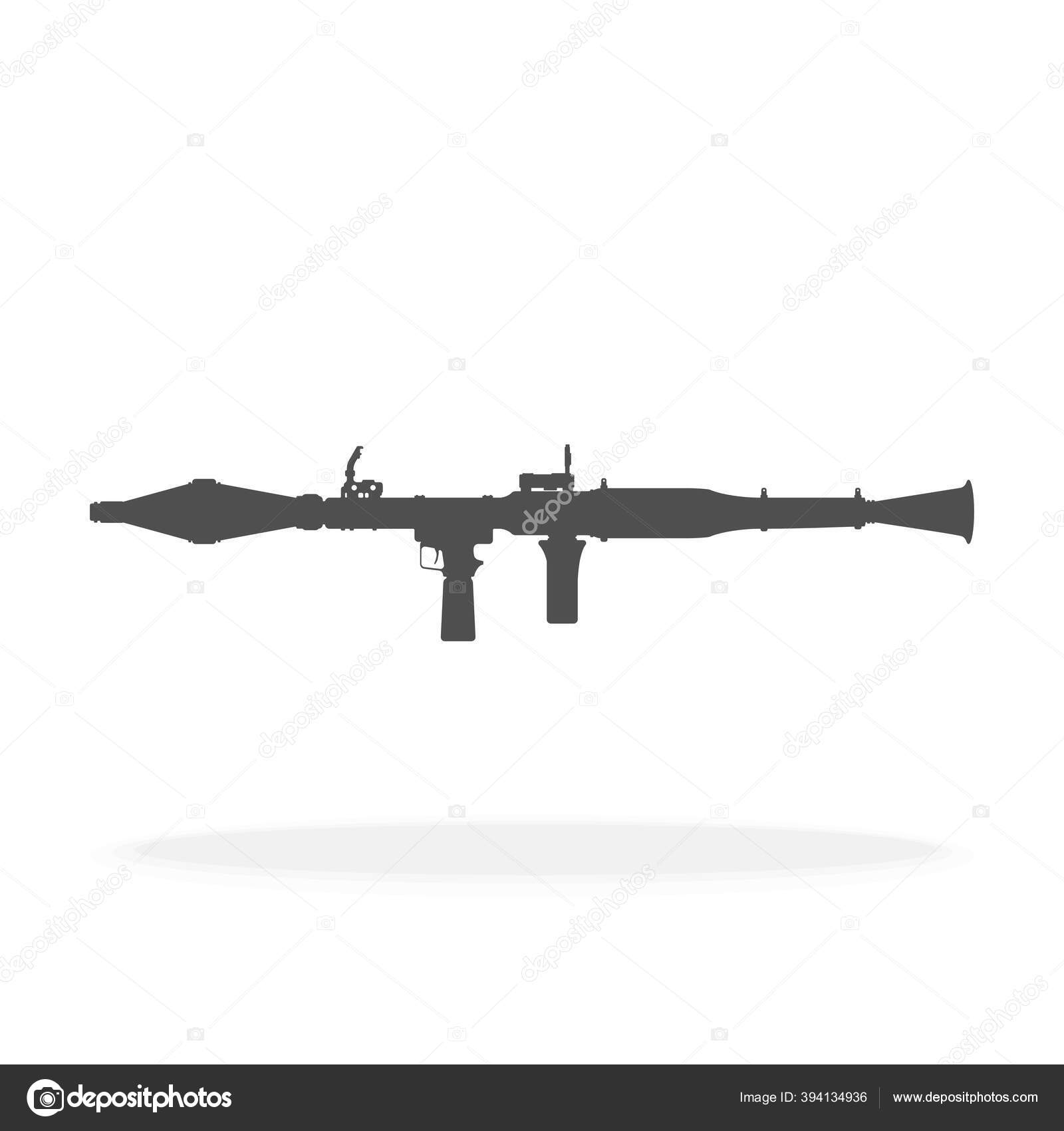 Rpg Rocket Launcher Vector Illustration Silhouette Icon Stock Vector ...