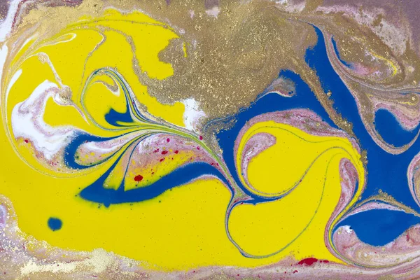 Yellow and gold marbling pattern. Golden marble liquid texture. - Stock ...