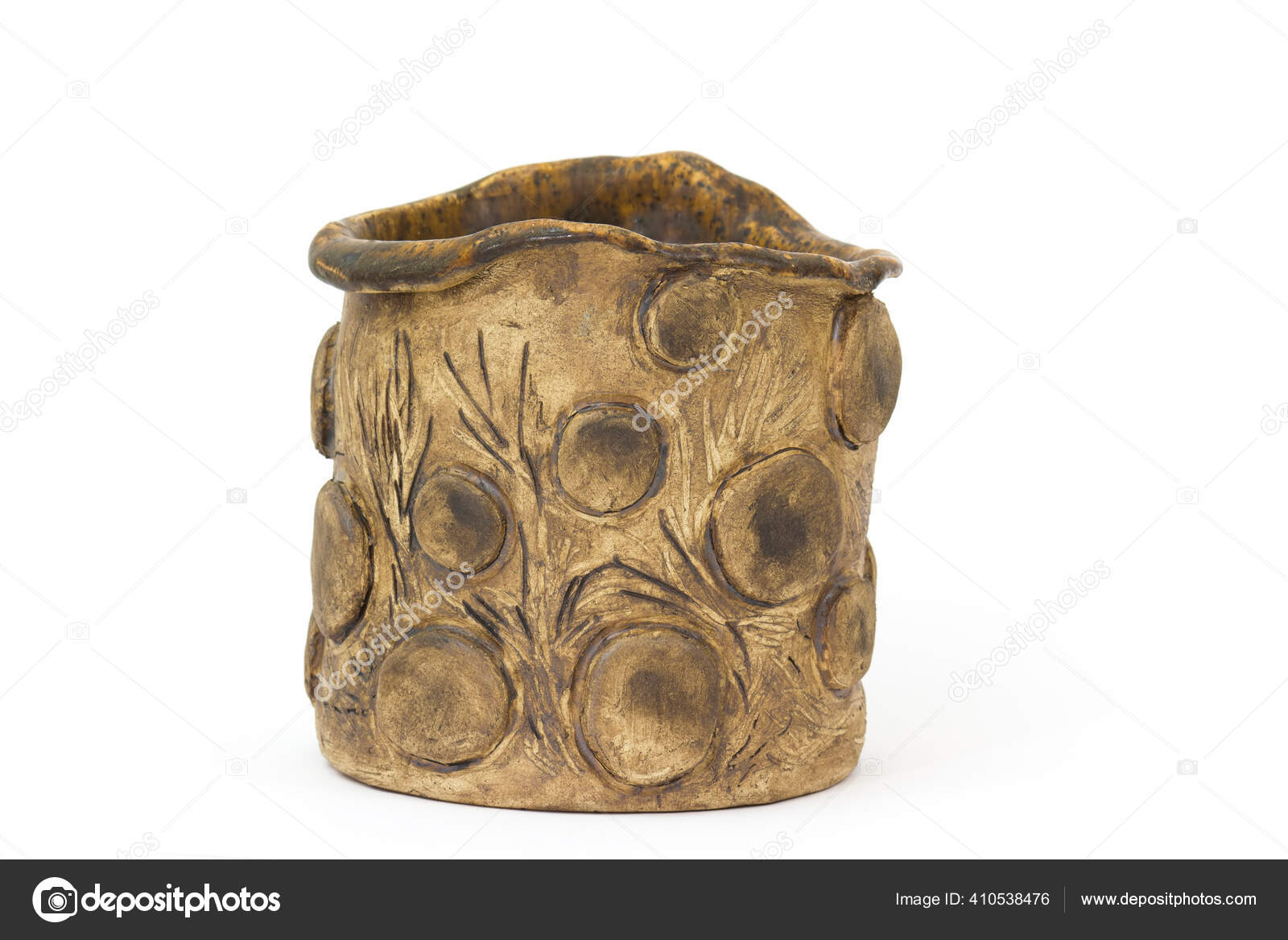 Clay Pot White Background Handmade Pottery Stock Photo by ©mira ...