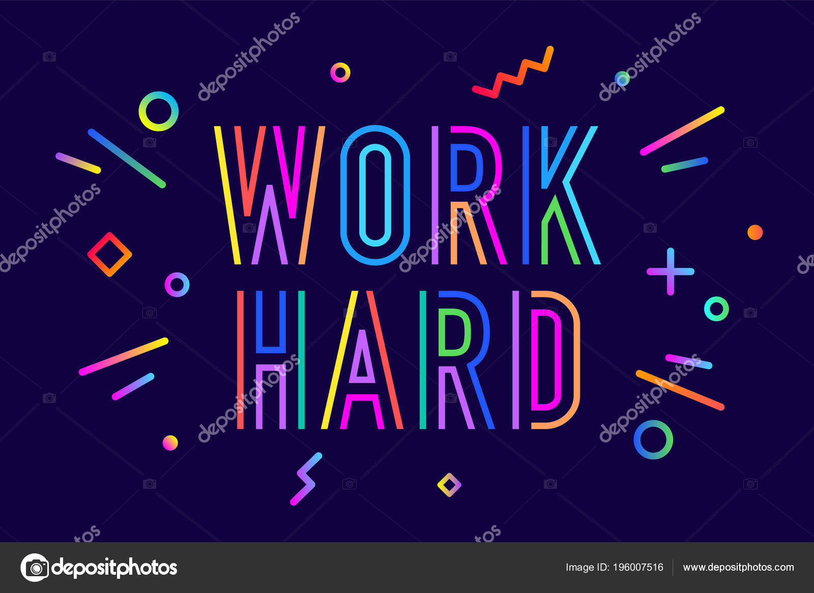 Work Hard Poster Banner Text Work Hard Emotion Inspiration Motivation ...