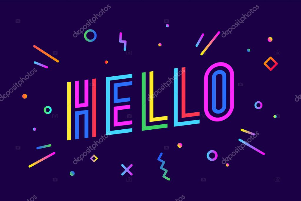 ¿Hola? Banner, burbuja del habla, cartel y pegatina concepto, estilo ...