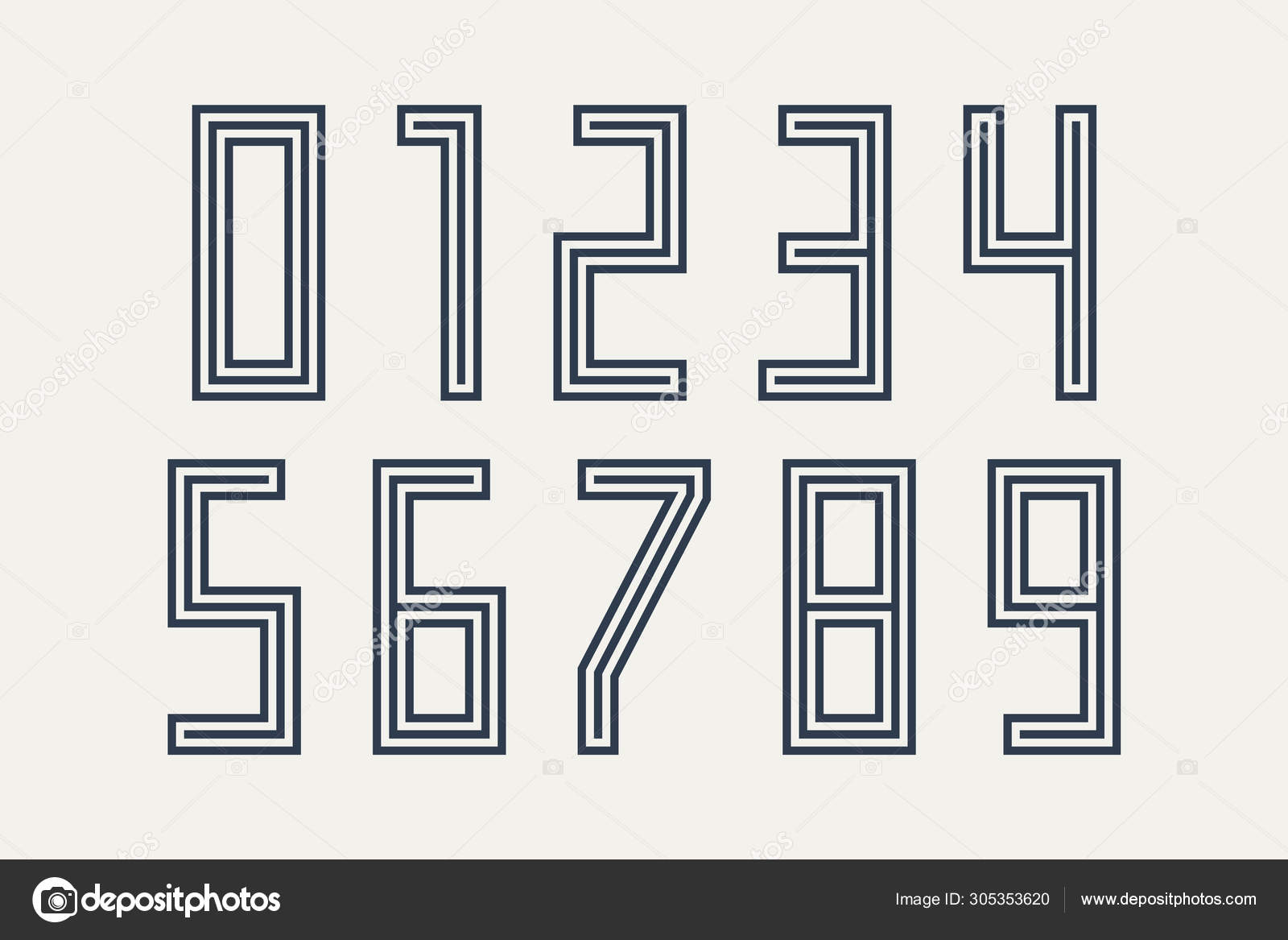 Numbers Font Sport Font Numbers Numeric Geometric Regular Bold Outline ...