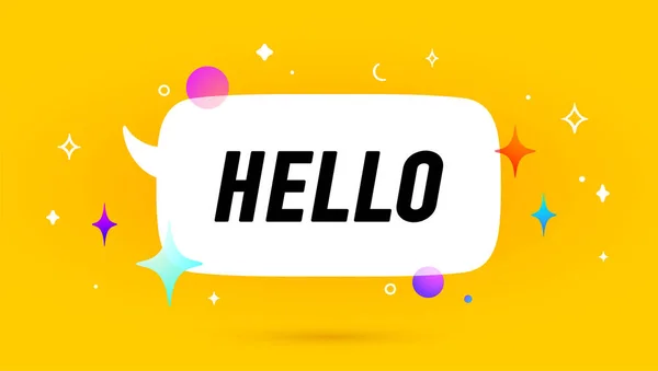 Hello Lettering Banner Poster Sticker Concept Text Hello Icon Message ...