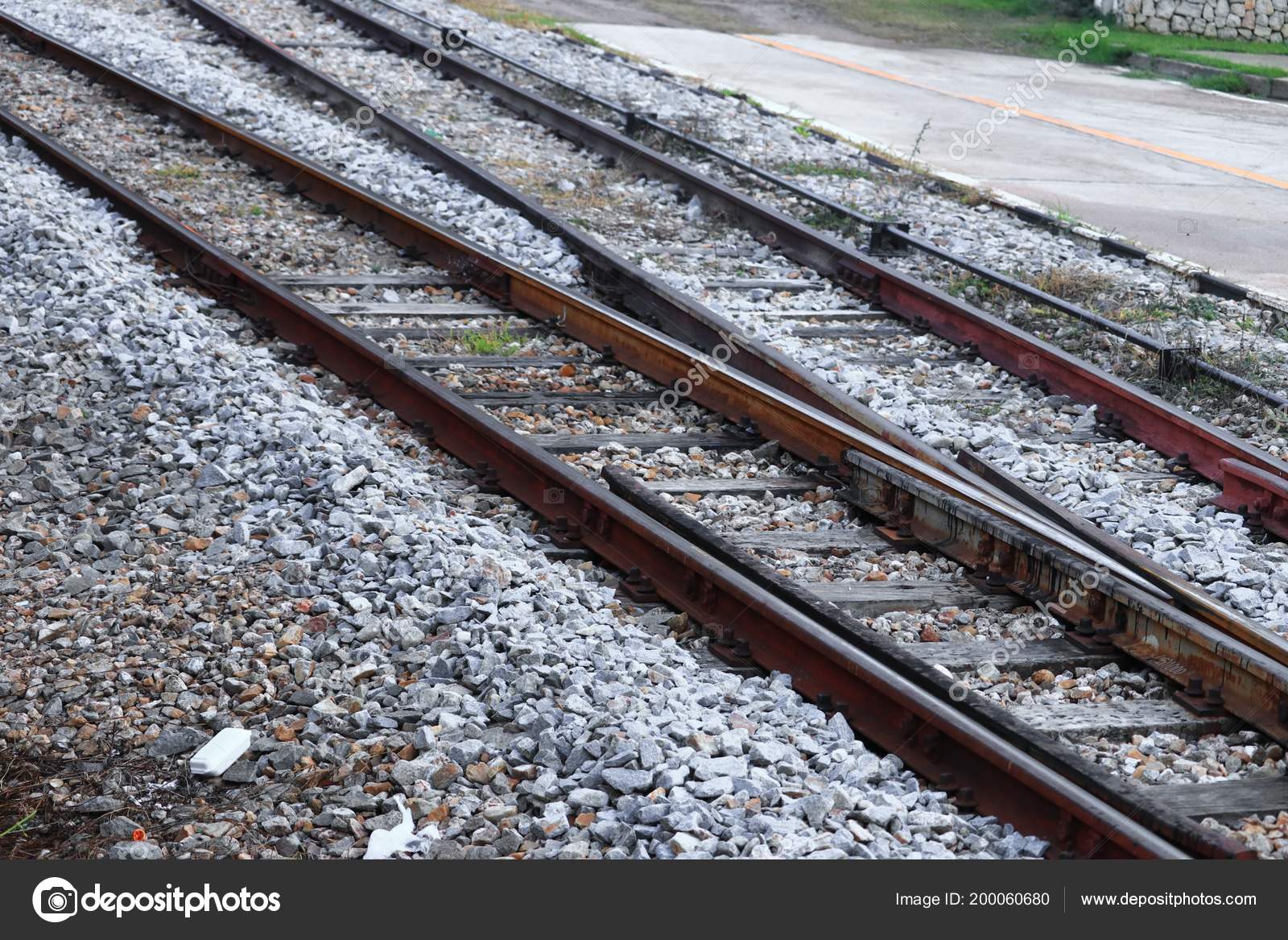 Railway Track Gravel Train Transportation Select Focus Shallow Depth ...