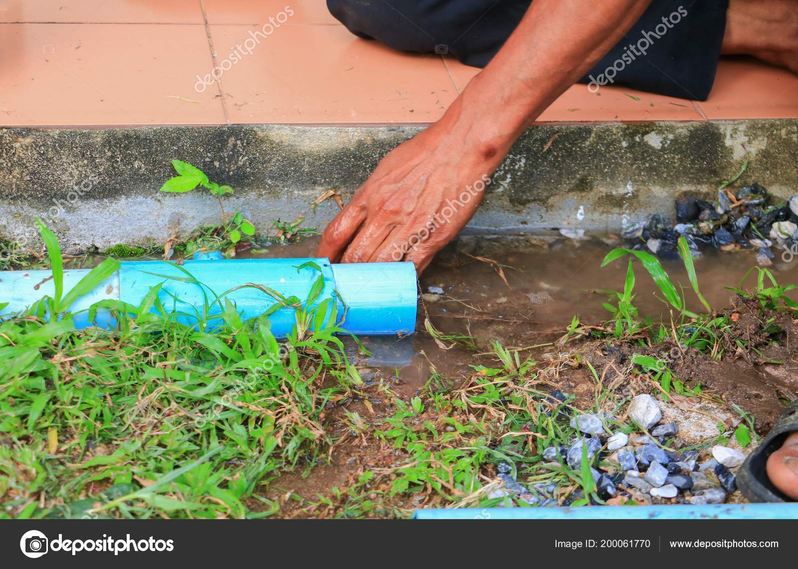 Plumber Cut Repair Plumbing Broken Pipe — Stock Photo © Pramot #200061770