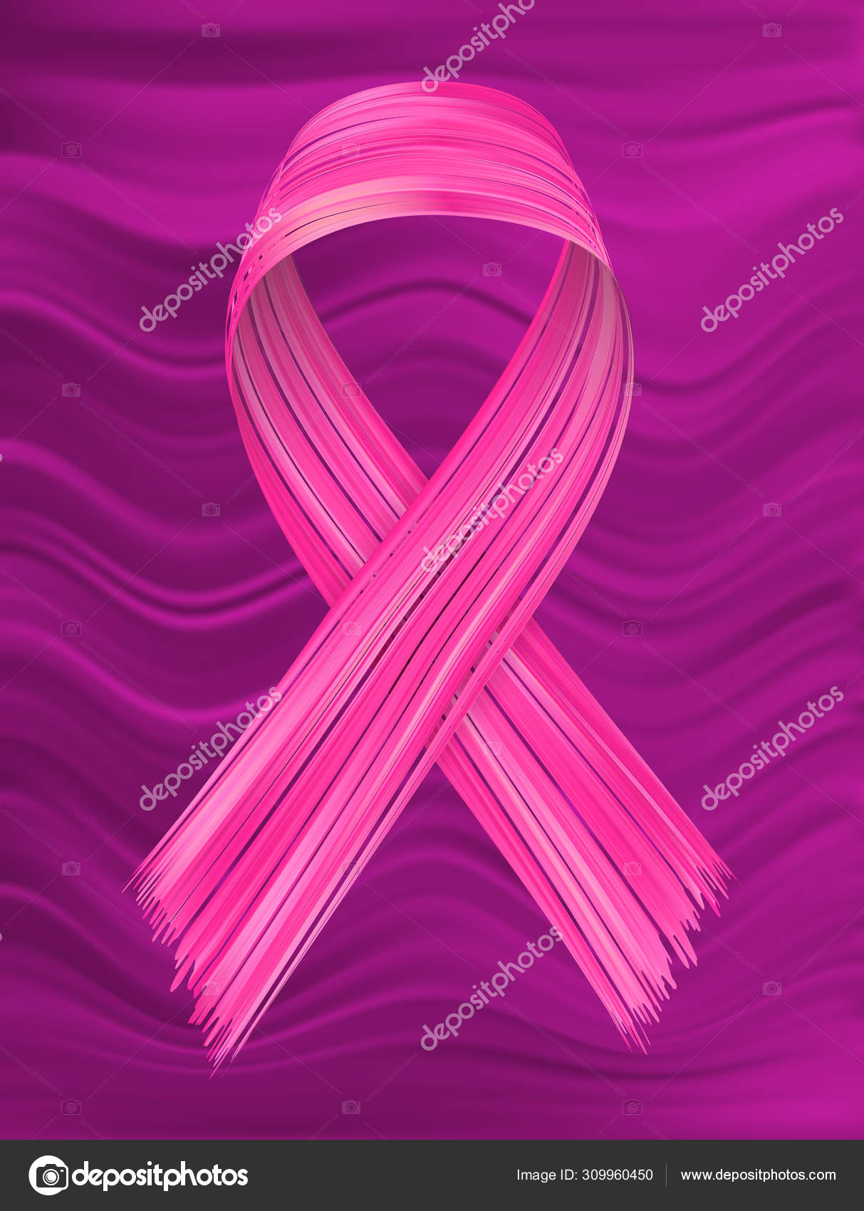 Pink ribbon flow, breast cancer awareness symbol Stock Vector by ...