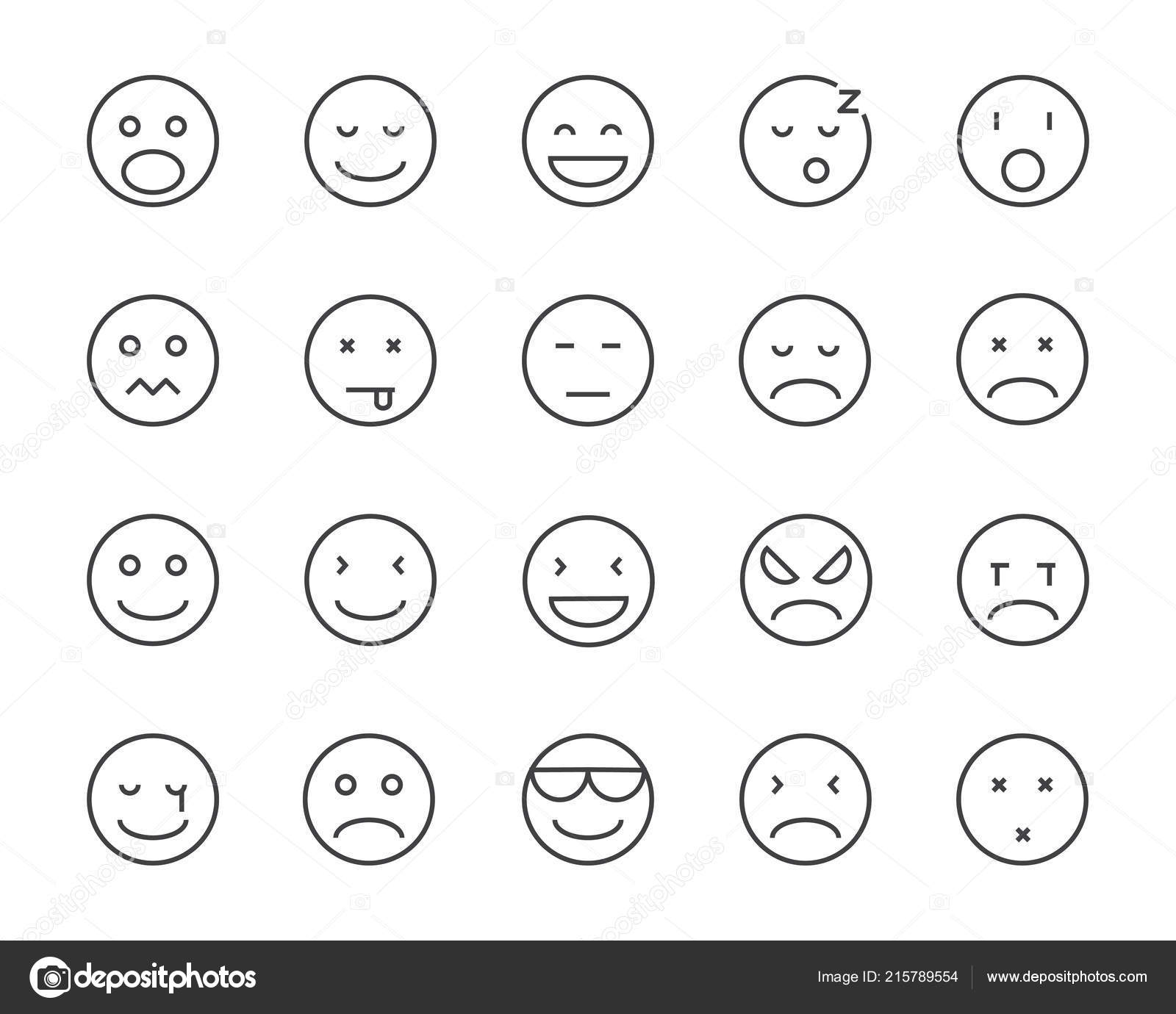 Set Emoji Vector Line Icon Stock Vector Image by ©haruna-san_korn ...