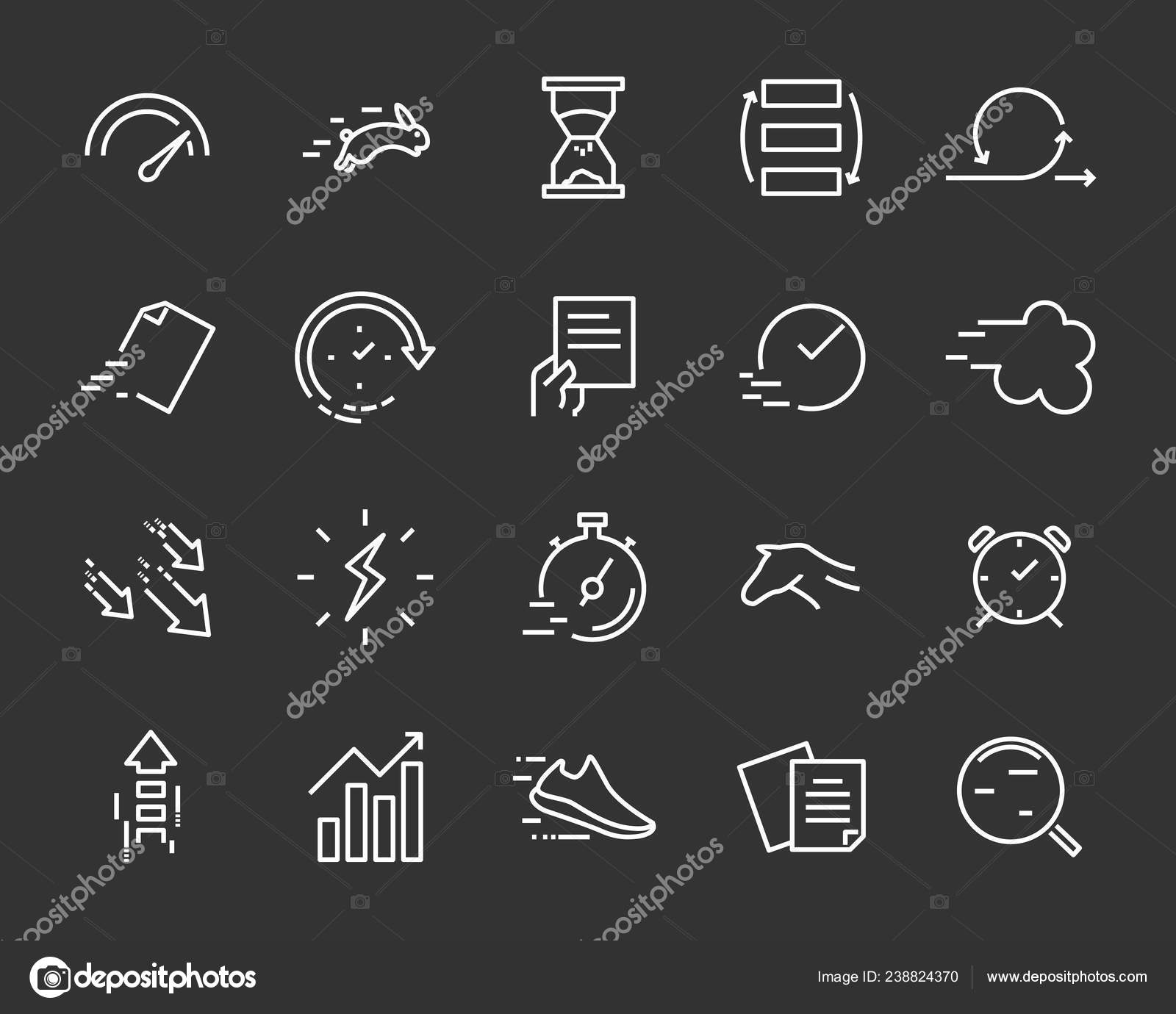 Simple Set Agile Vector Line Icons Contain Lcon Speed Agile Stock ...