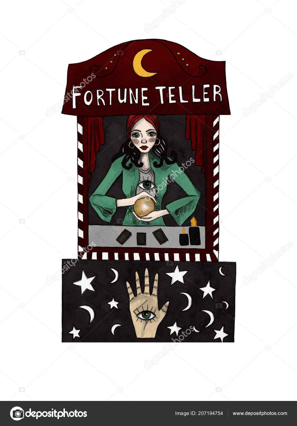 Vintage Fortune Teller Clipart