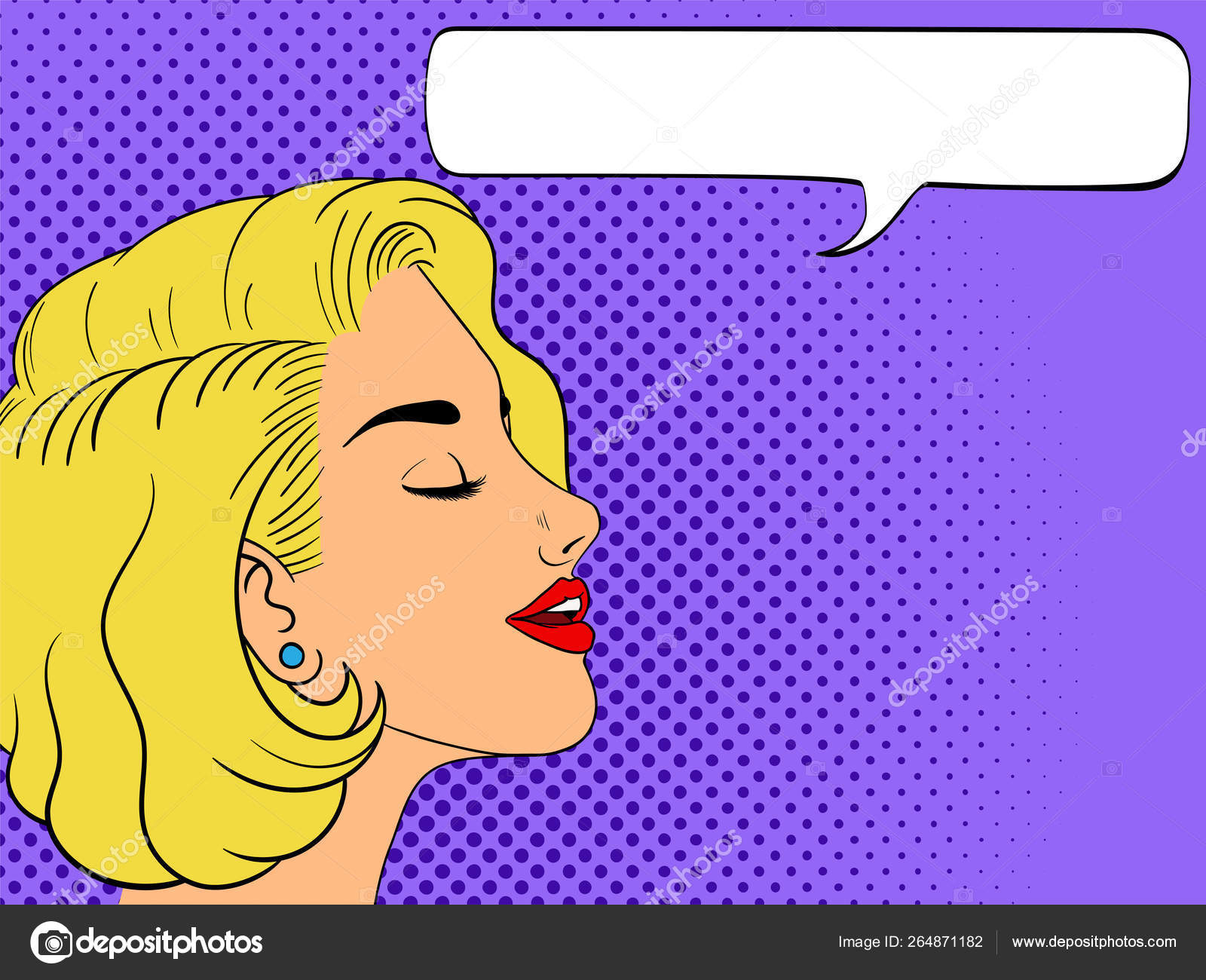 Woman Speech Bubble Comic Style Pop Art Vintage Vector Illustration Stock Vector by ©exit.near ...