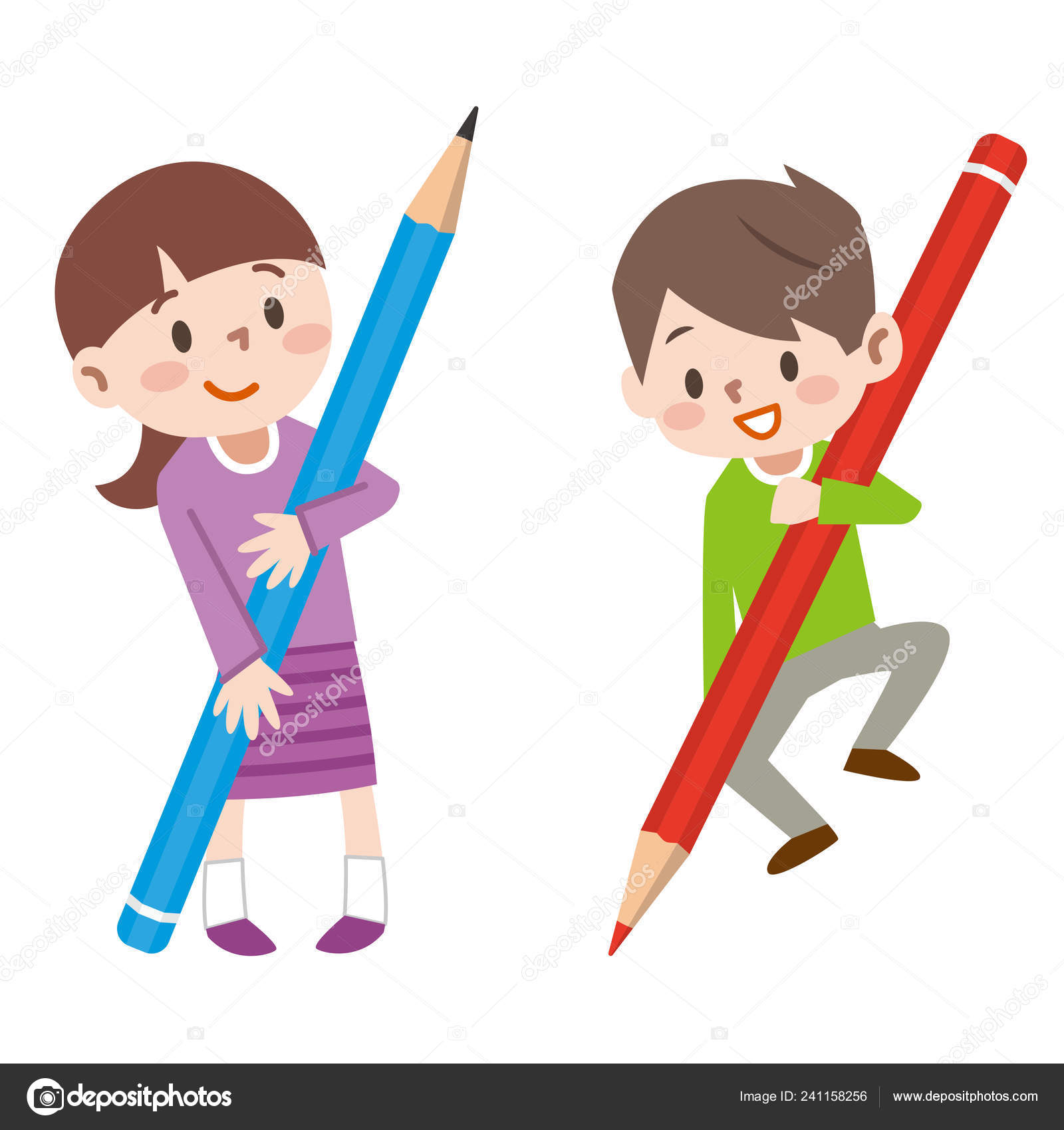 Kids With Pencil Clipart Kids Pencil Images Free Download On Freepik