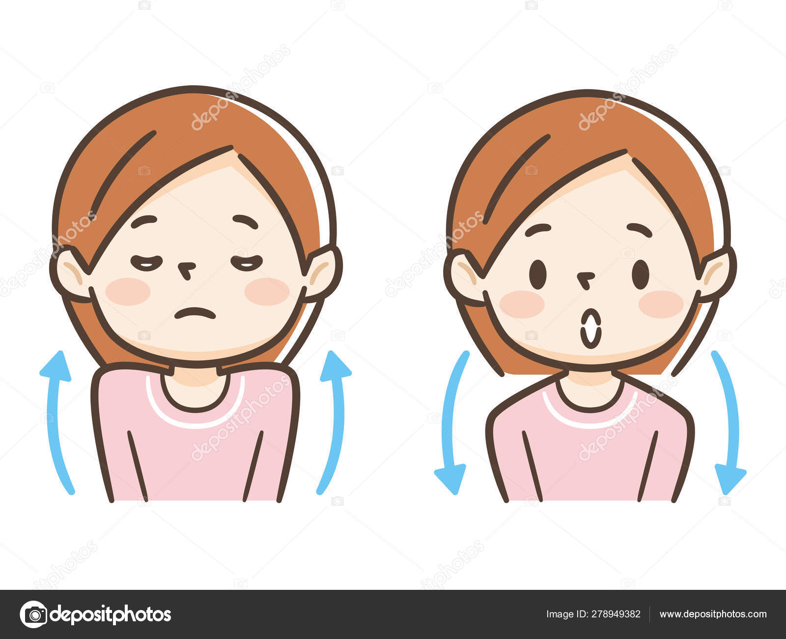 Young woman taking a deep breath Stock Vector Image by ©ankomando ...