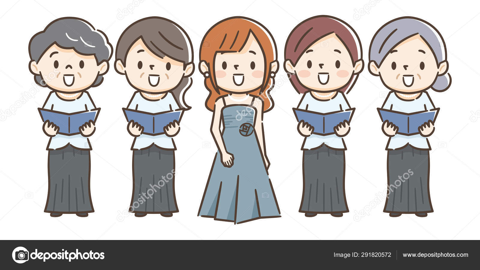 Illustration of female singer doing choir Stock Vector by ©ankomando ...