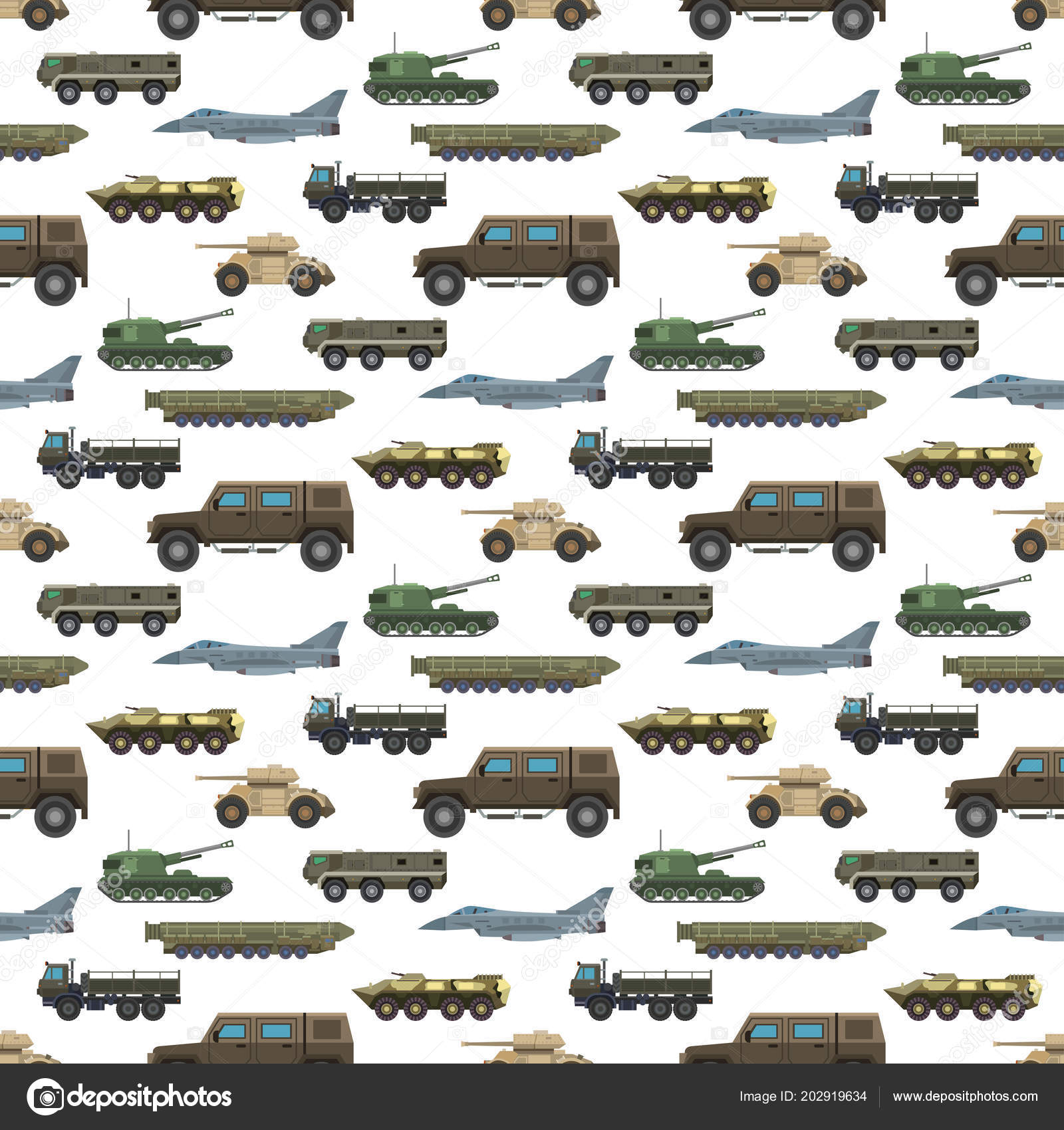 Military transport vector vehicle technic army war tanks and industry armor defense ...